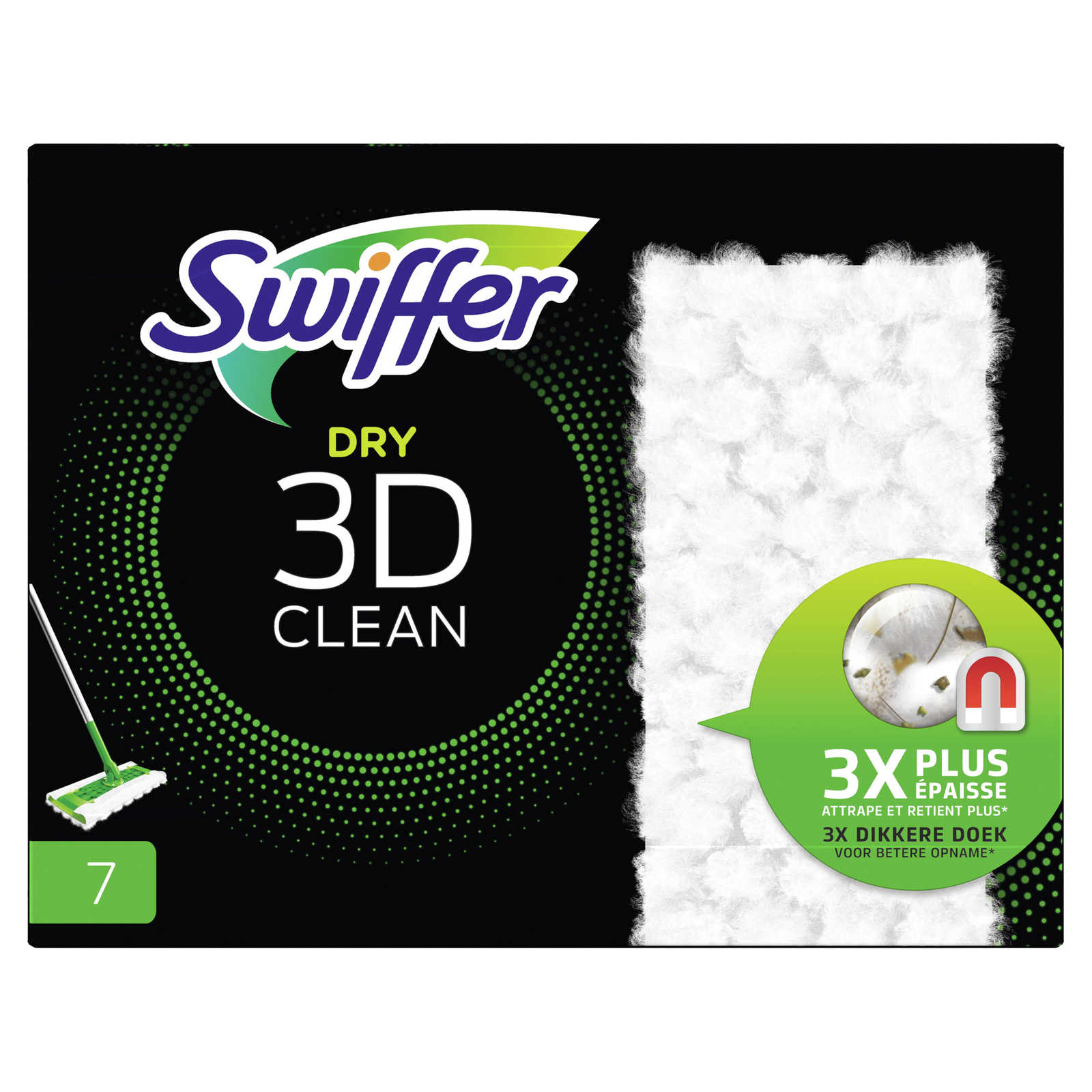 Swiffer | 7ct | 3D floor dry | Refill | 7 st | Delhaize