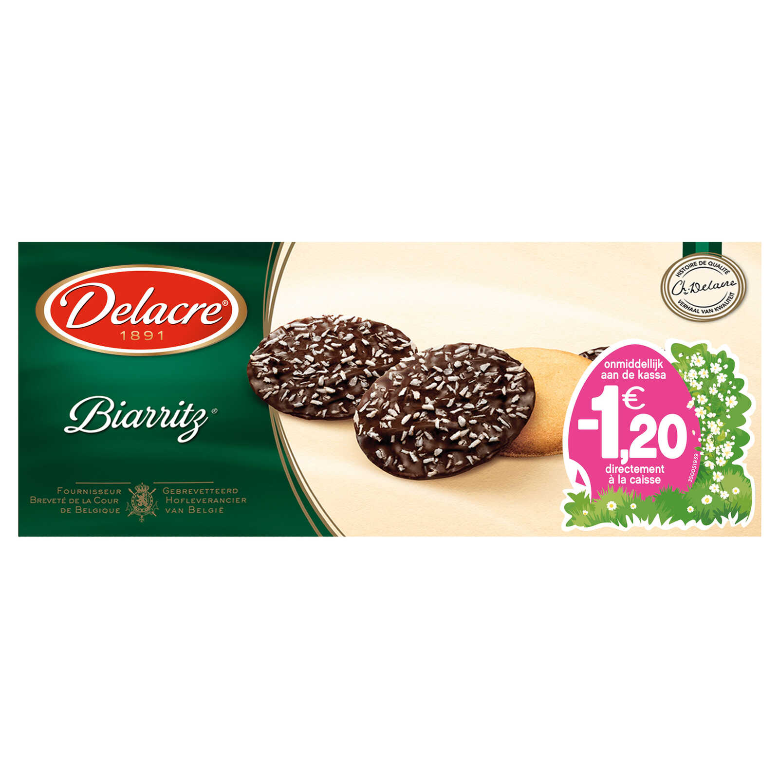 Delacre | Koekjes | Chocolade | Biarritz | Duopack | + Bop 1€ | 2 x 175 ...
