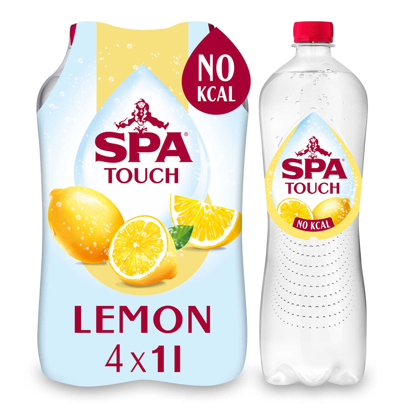 Spa | Touch | Eau minérale | Citron | Pétillante | PET | 4 x 1 l | Delhaize