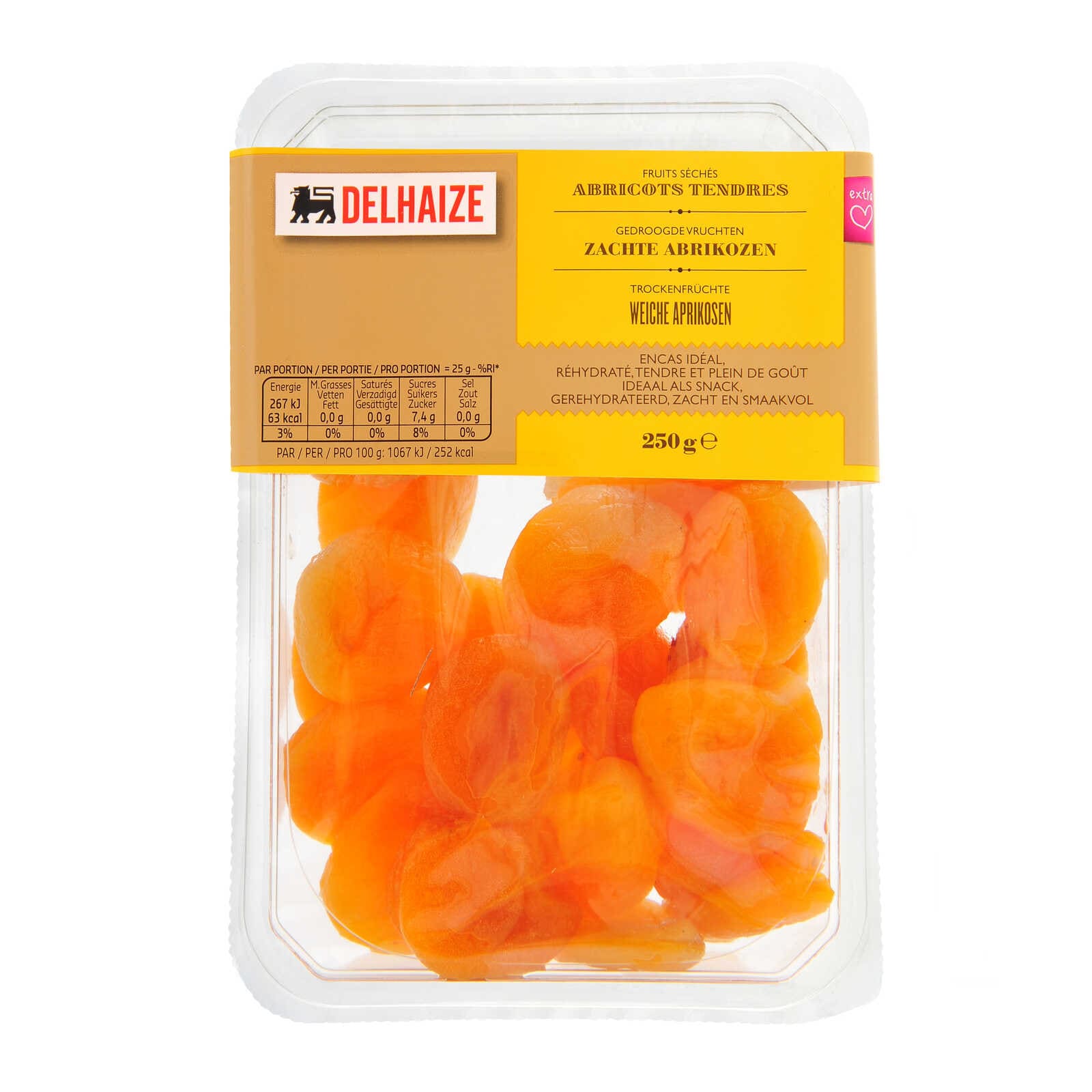 Delhaize | Abrikozen | Zacht | 250 gr | Delhaize