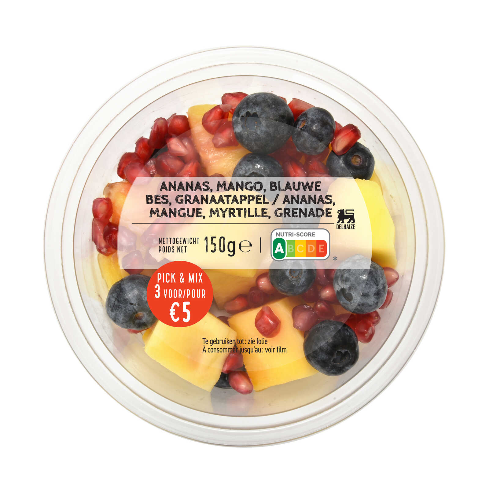 Delhaize | FB mini ananas | mangue | myrtille | 150 gr | Delhaize