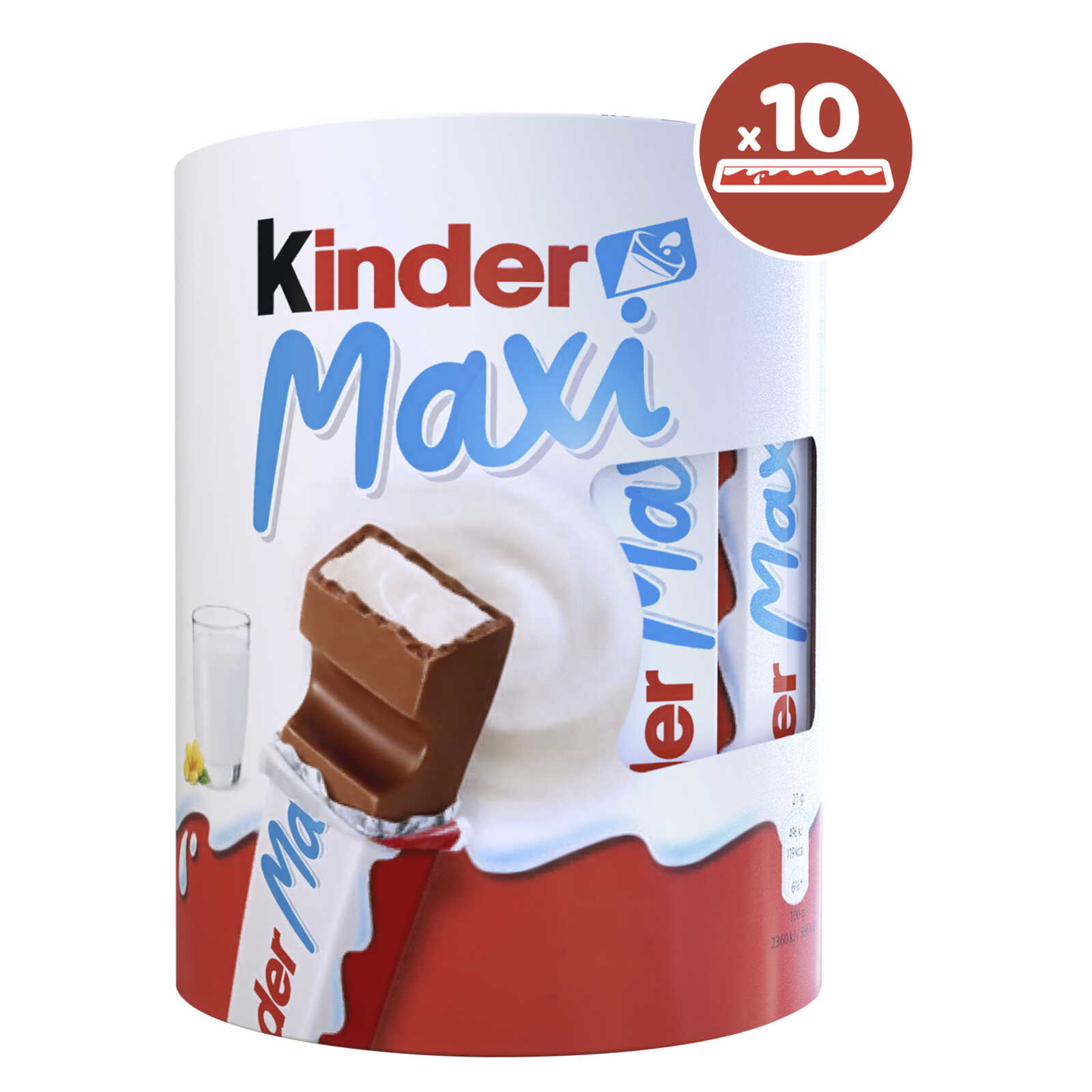 Kinder | Maxi | Chocolade | Reep | Melk | 10 repen | 210 gr | Delhaize