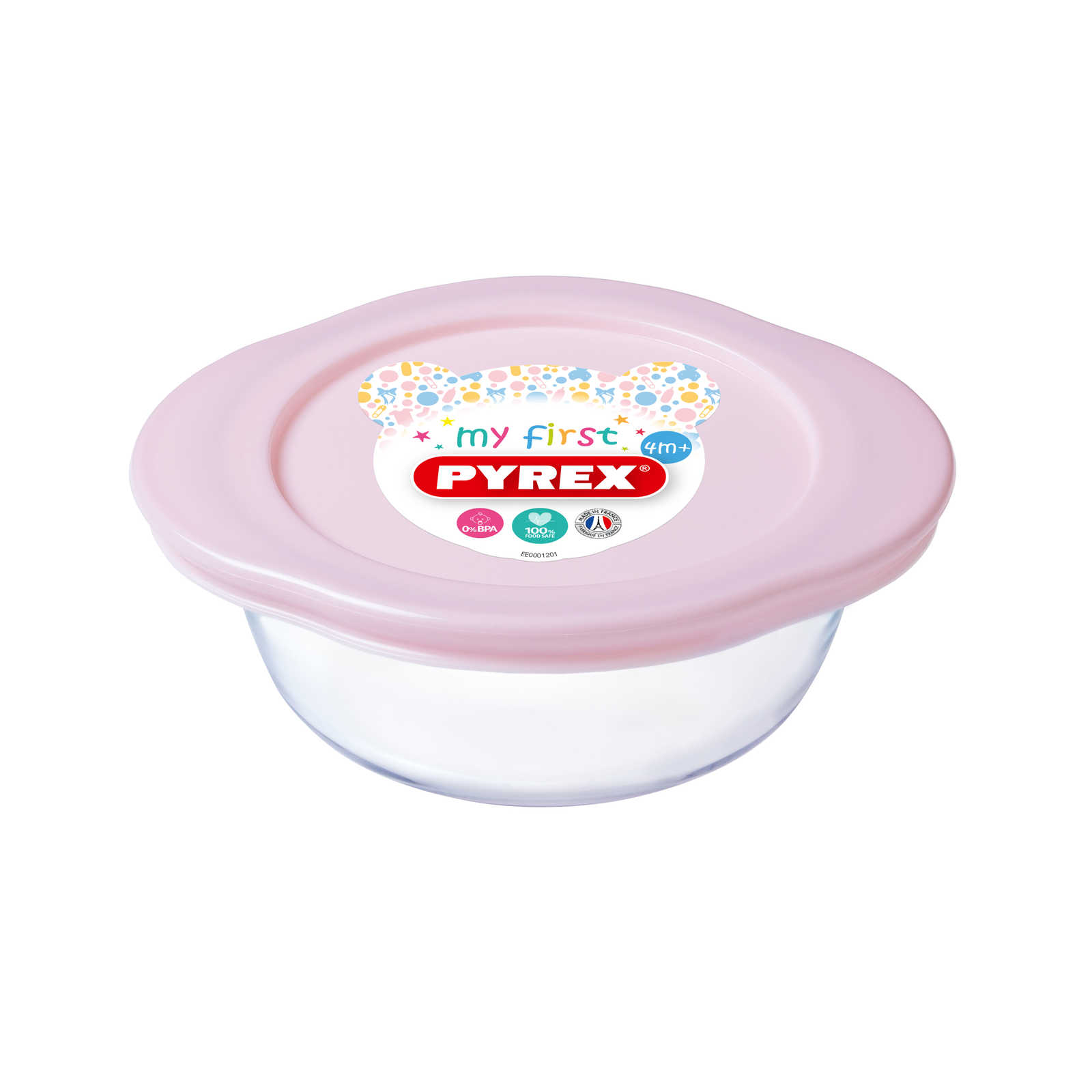 Pyrex | Plat rond rose avec couvercle | 0,35l | 1 pc | Delhaize