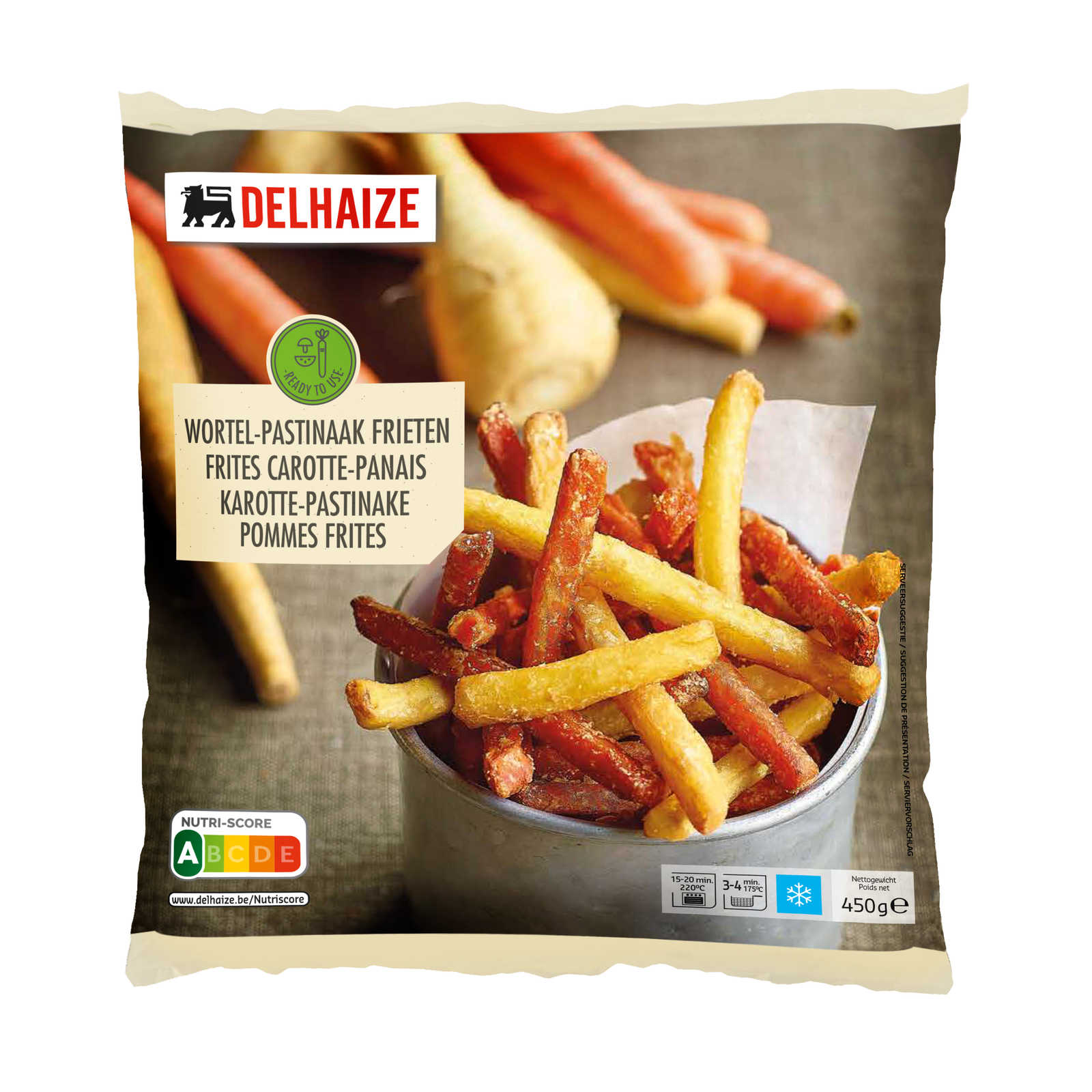 Delhaize | Frites | Carottes | Panais | 450 gr | Delhaize