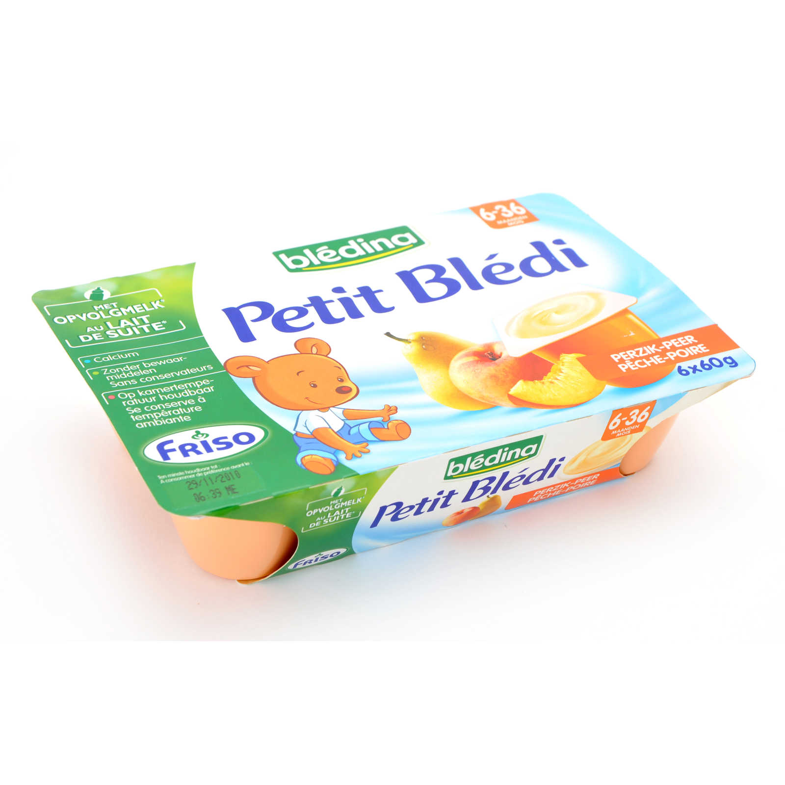 Blédina | PETIT BLEDI PECHE POIRE 6M | 6 x 60 gr | Delhaize