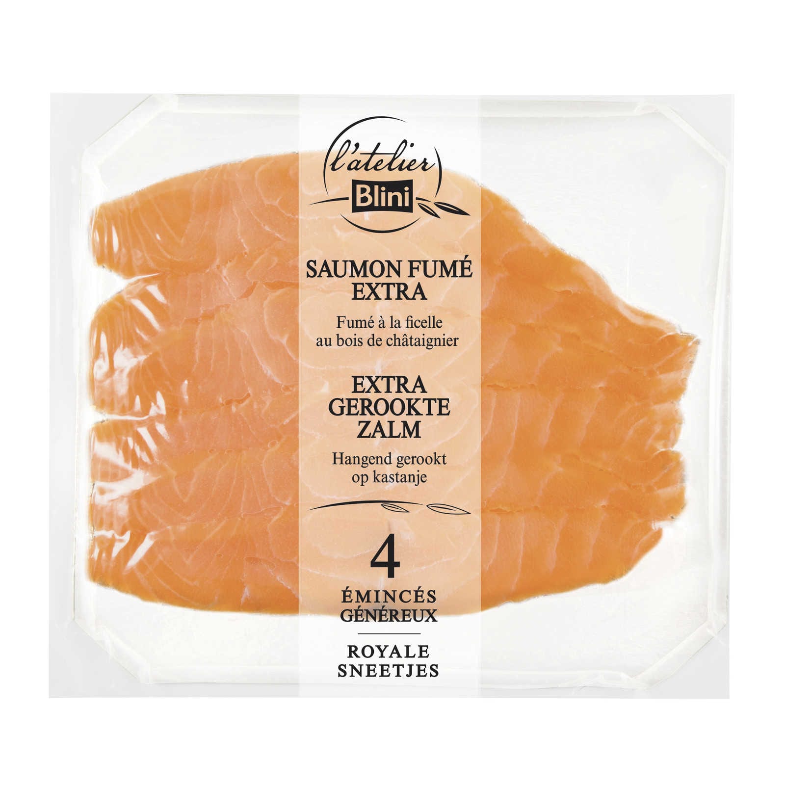 L'atelier Blini | Saumon fumé extra | 120 gr | Delhaize