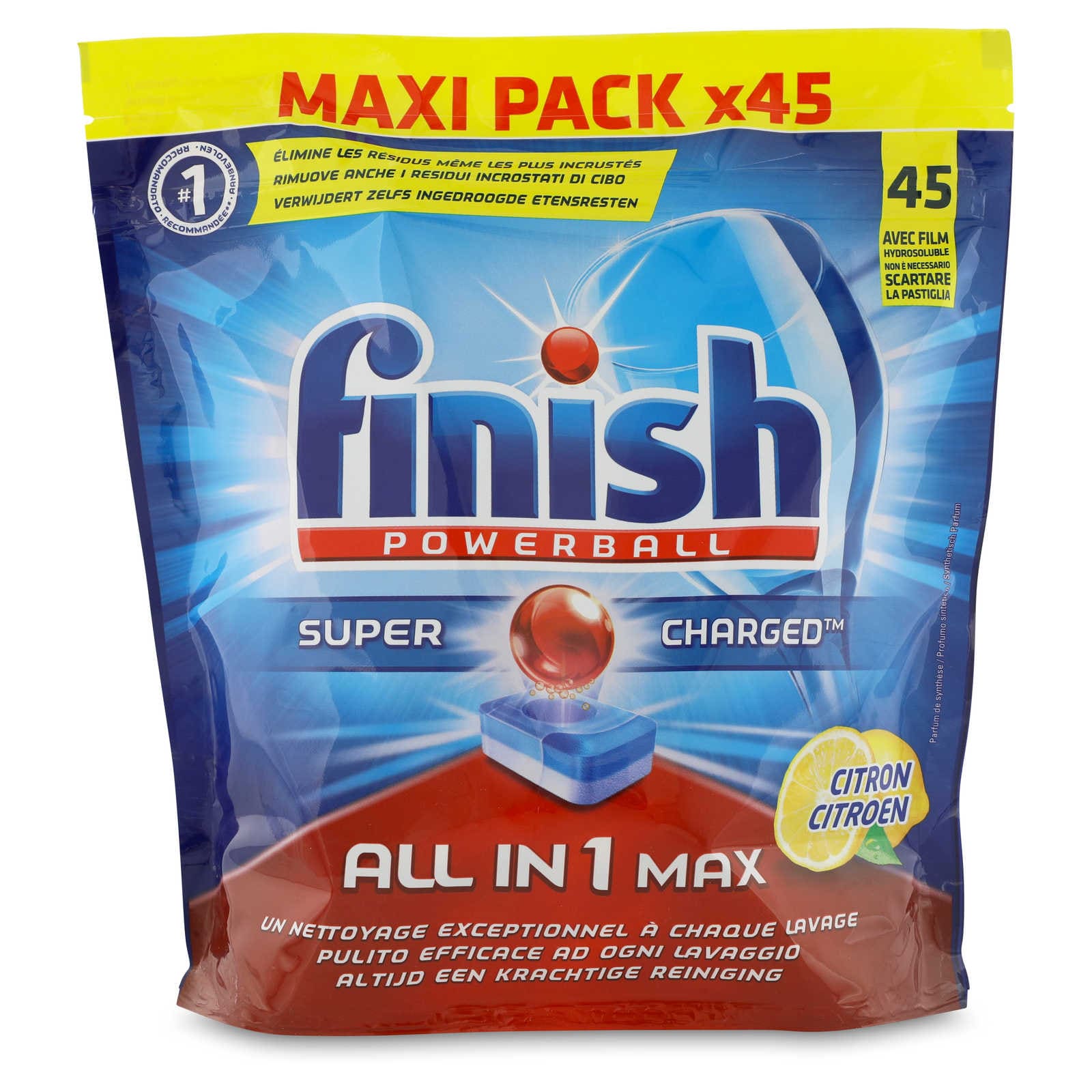 Finish | Tablettes lave-vaisselle | All in 1 | Citron | 42 pc | Delhaize