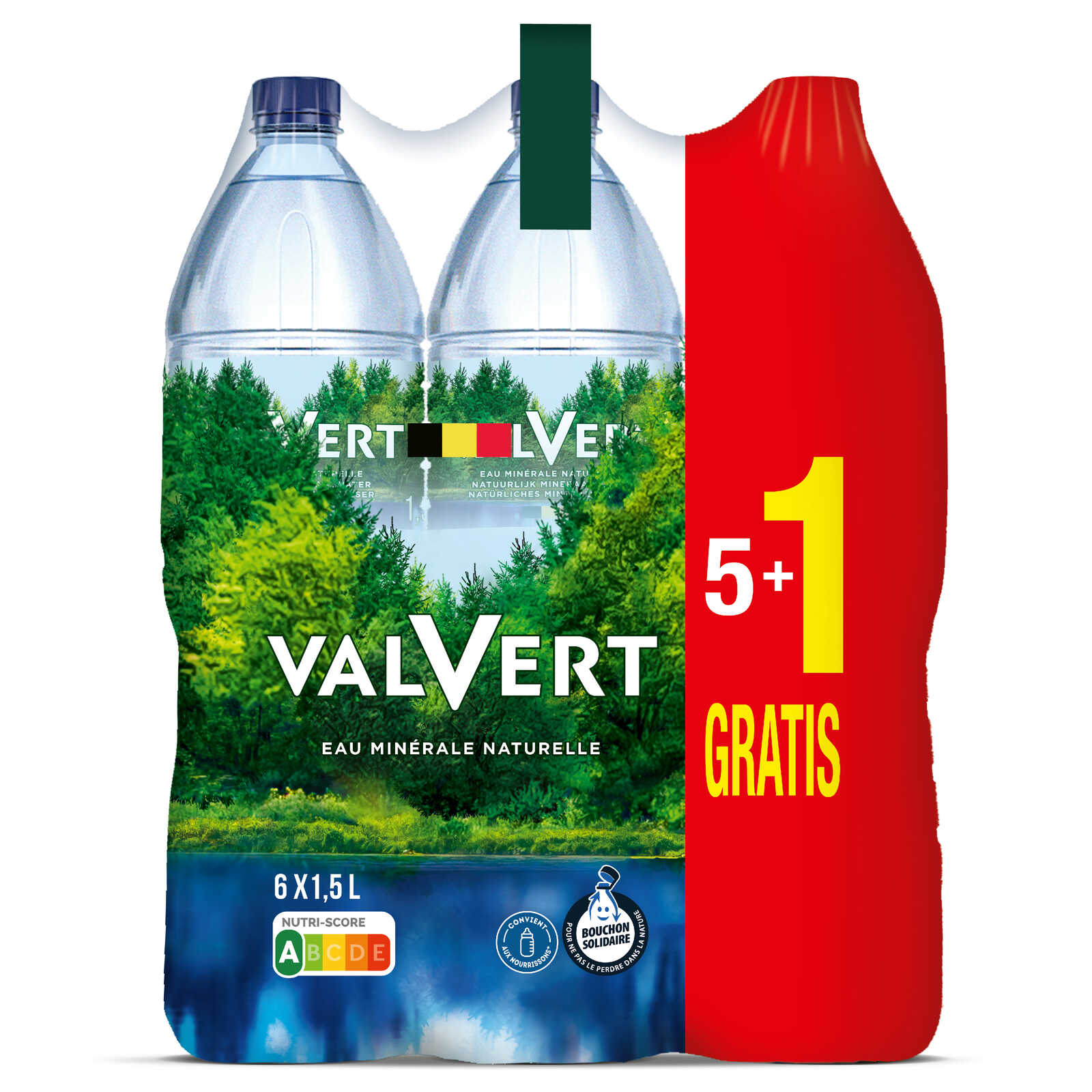 Valvert | Natuurlijk Mineraalwater | Niet bruisend | PET | 6 x 1,5 l ...