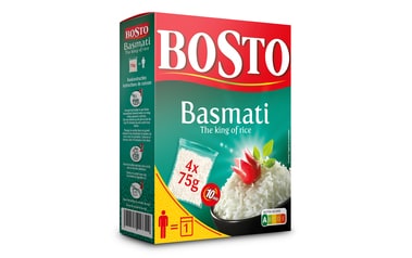 Bosto | Riz | Basmati | Sachet | 4 x 75 gr | Delhaize