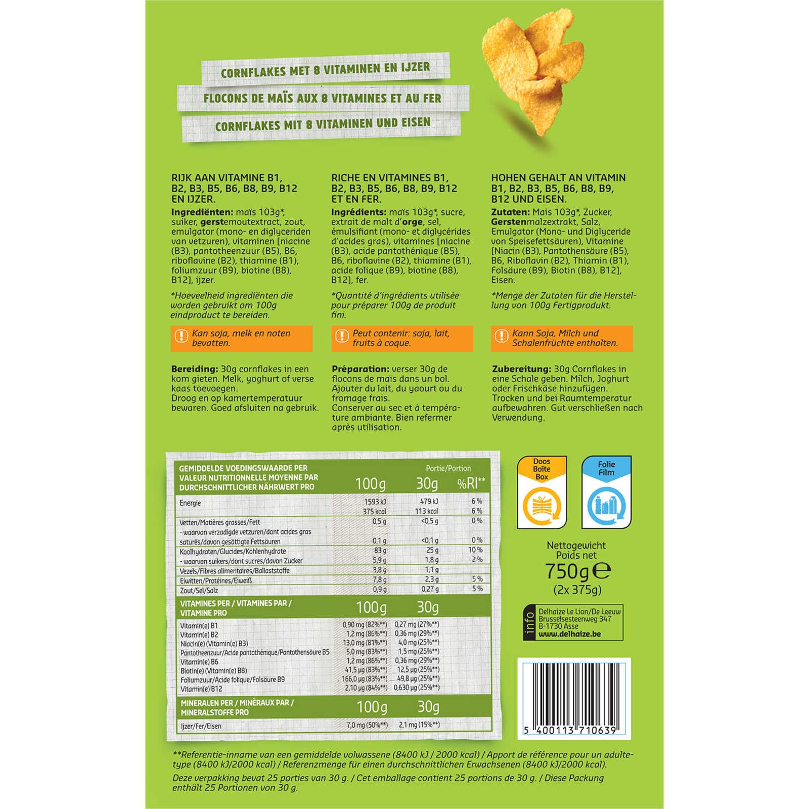 Delhaize | Cornflakes | 750 gr | Delhaize