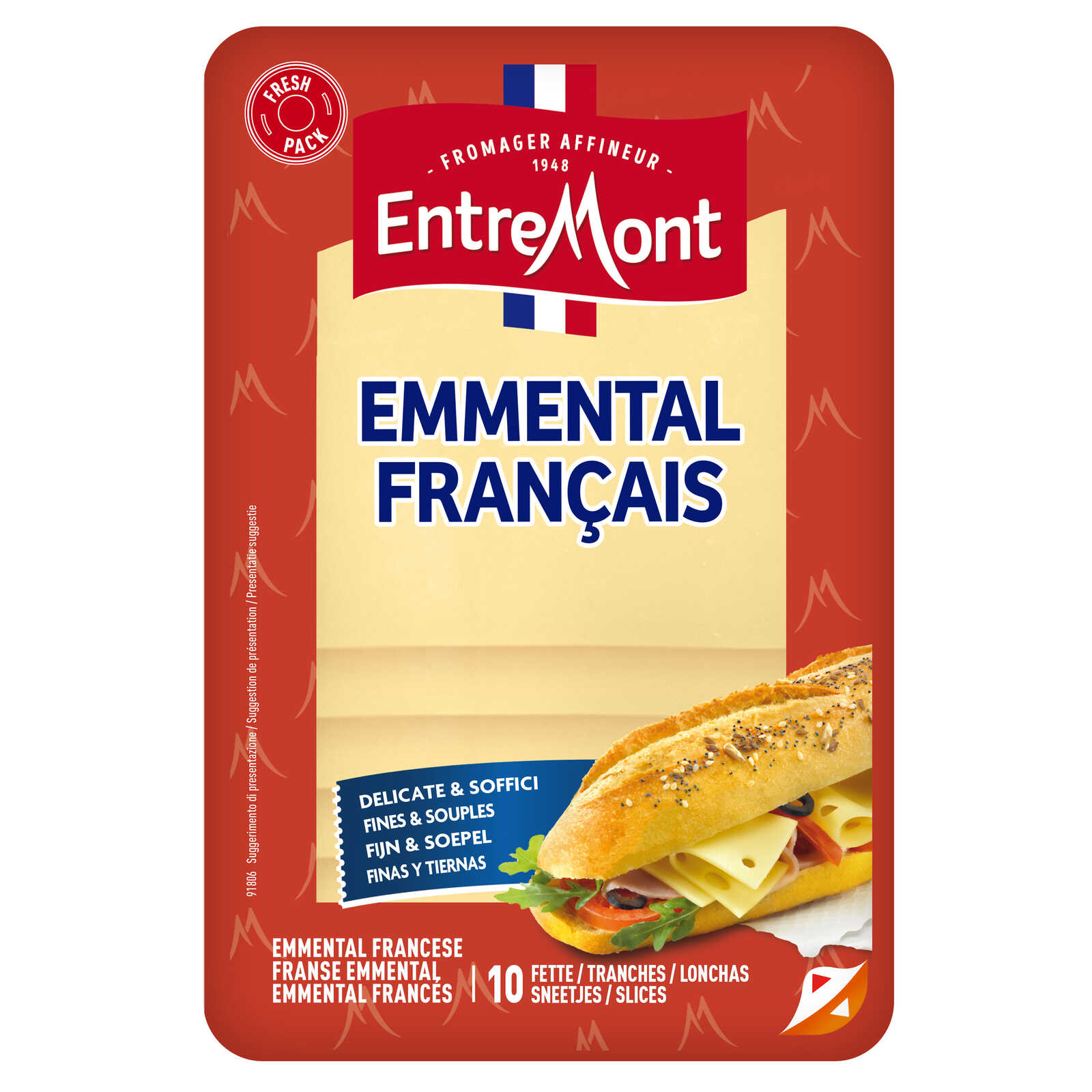 Entremont | Emmental | 10 tranches | 150 gr | Delhaize