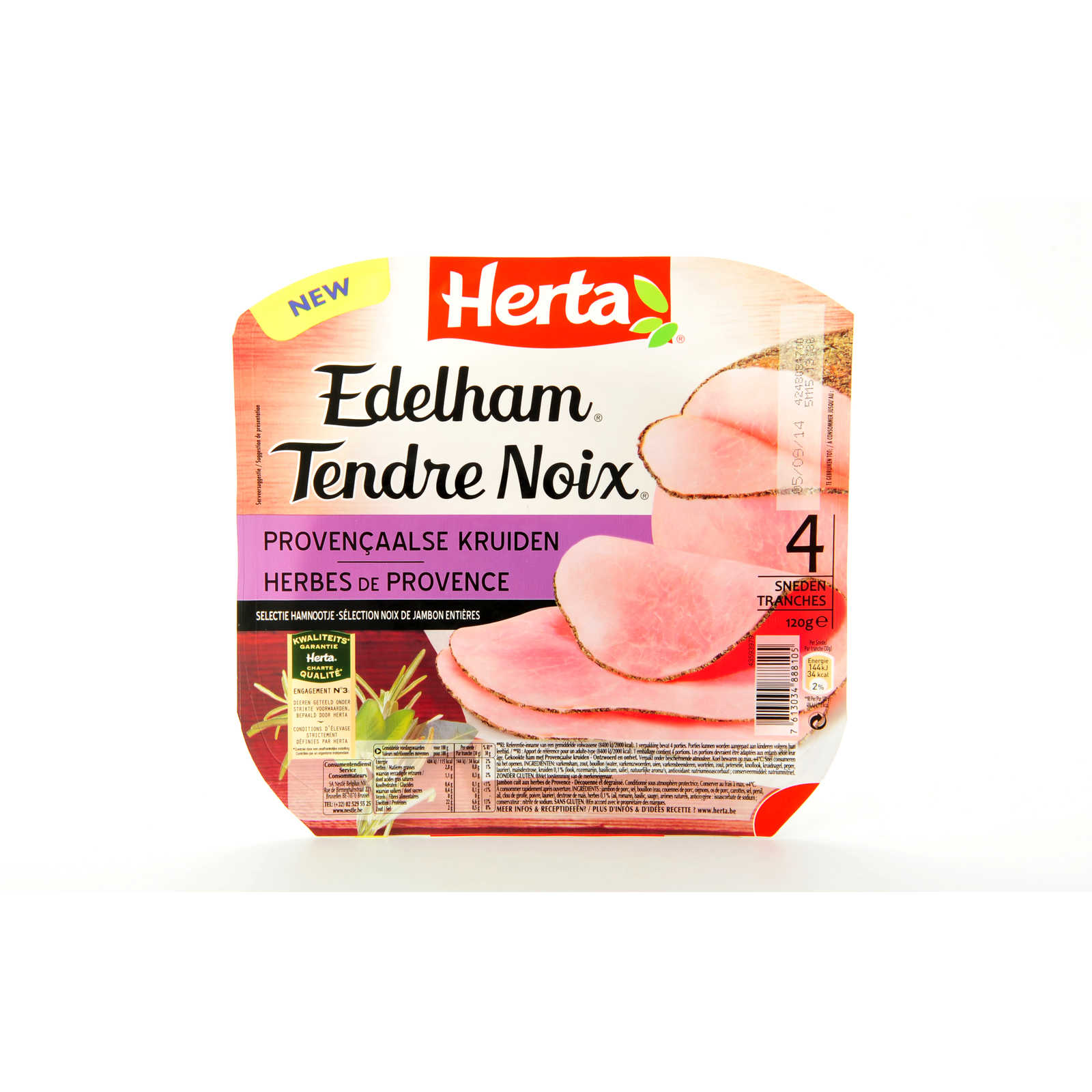 Herta | Tendre Noix | Ham | Provencaalse kruiden | Sneden | 120 gr ...