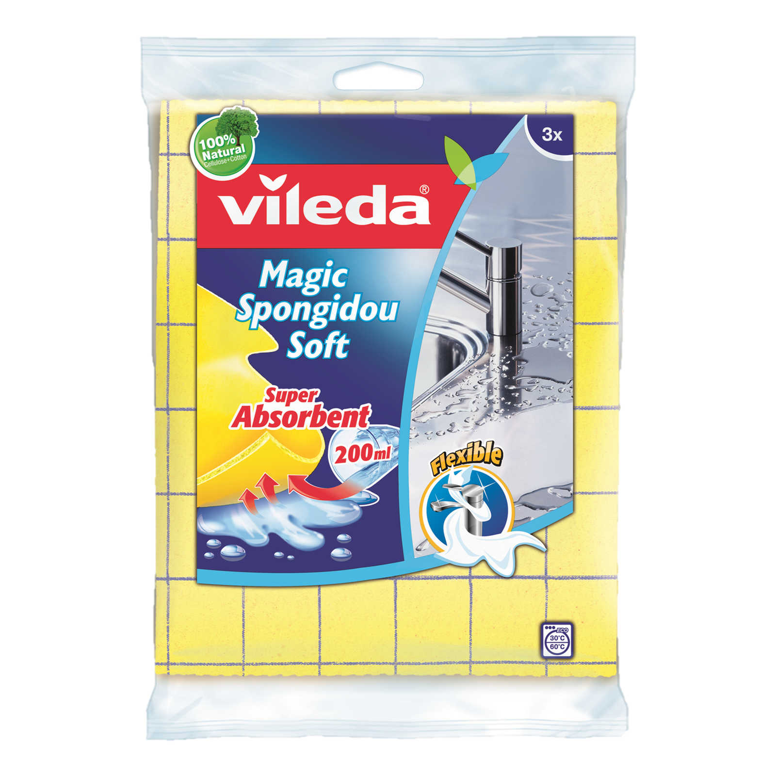 Vileda | Sponsdoek | Super absorberend | 3 st | Delhaize