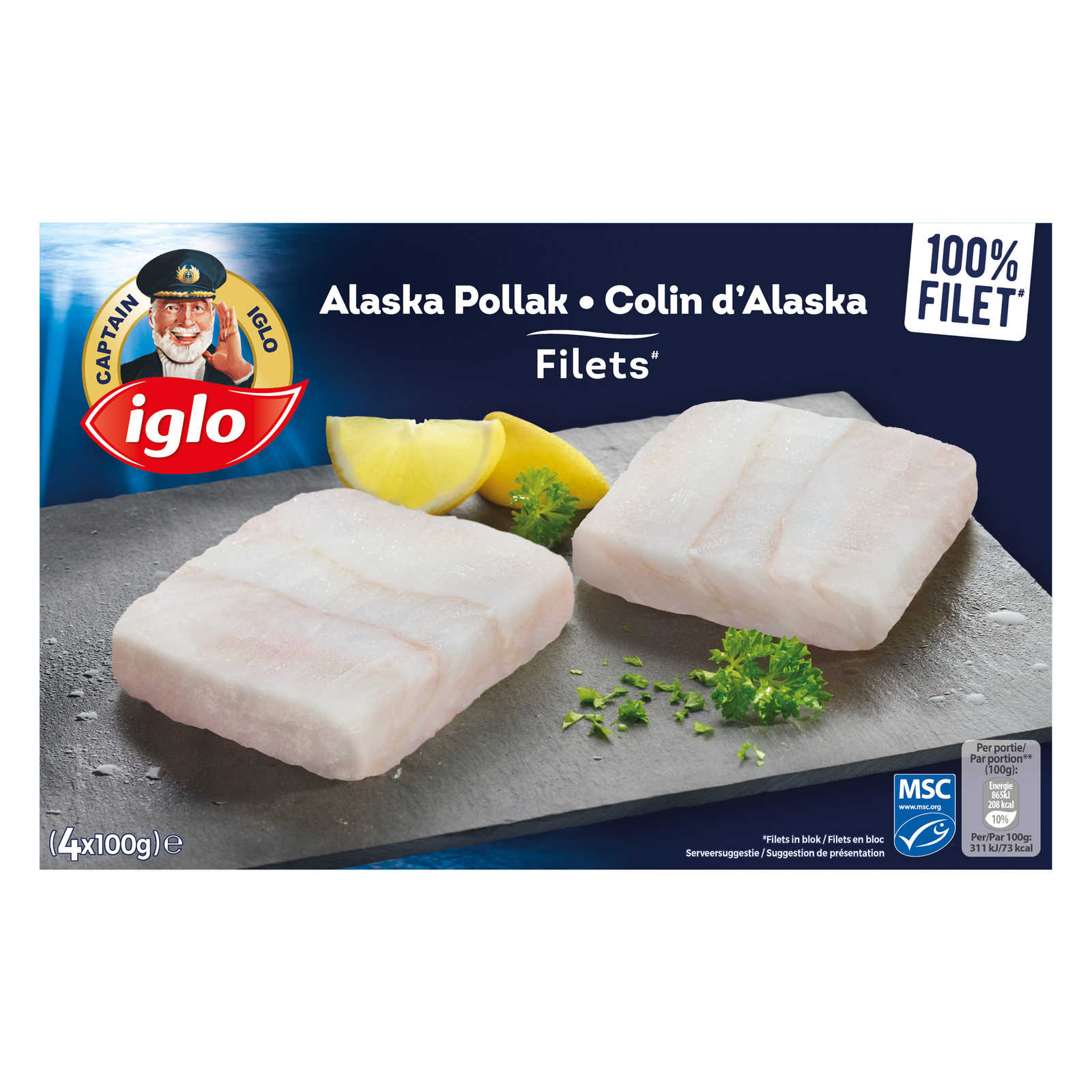 Iglo | Filet colin Alaska | | 4 Filets | 400 gr | Delhaize