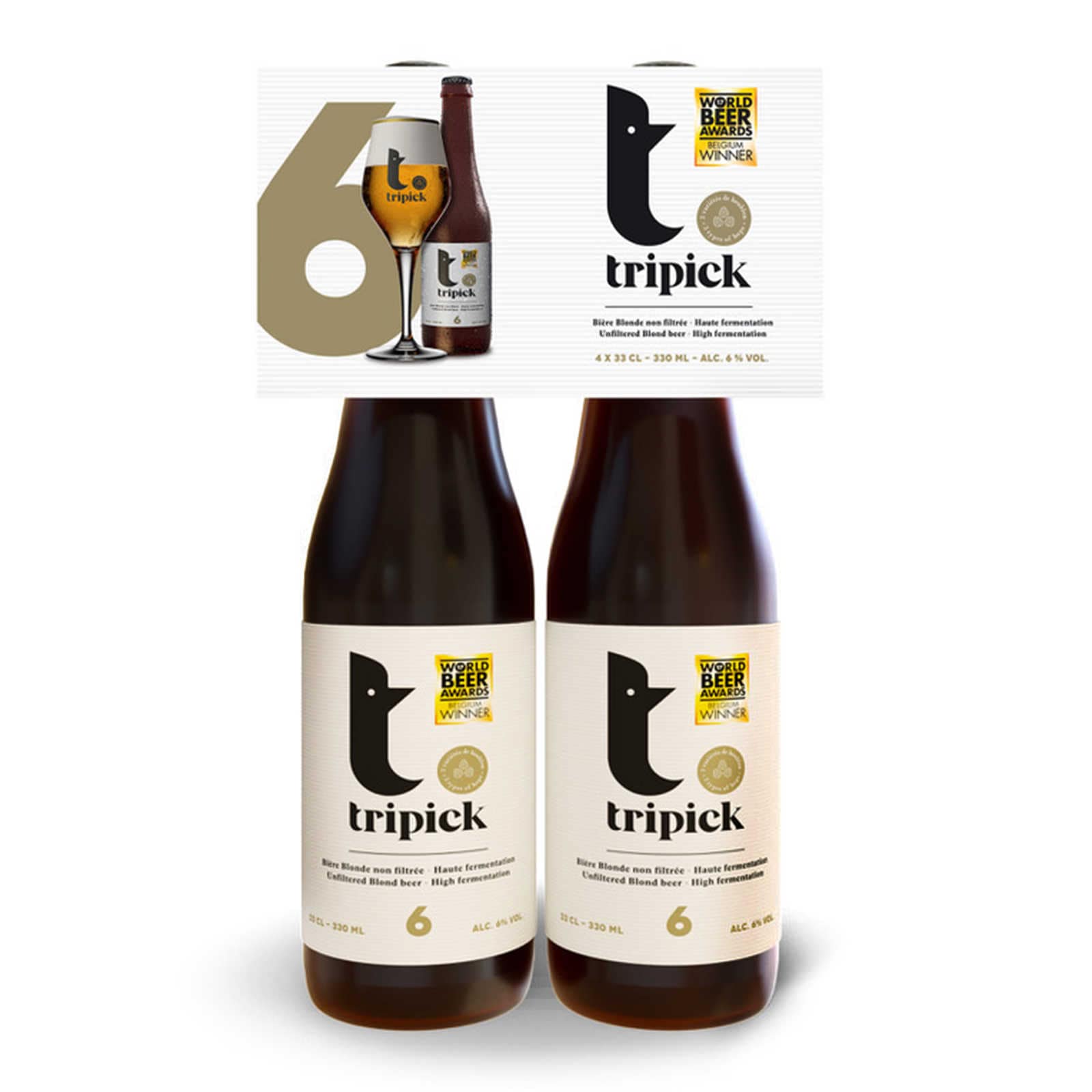 Tripick | Bière | 6% alc | 4 x 33 cl | Delhaize