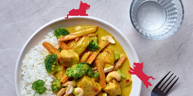 Kip met curry en krokante groenten