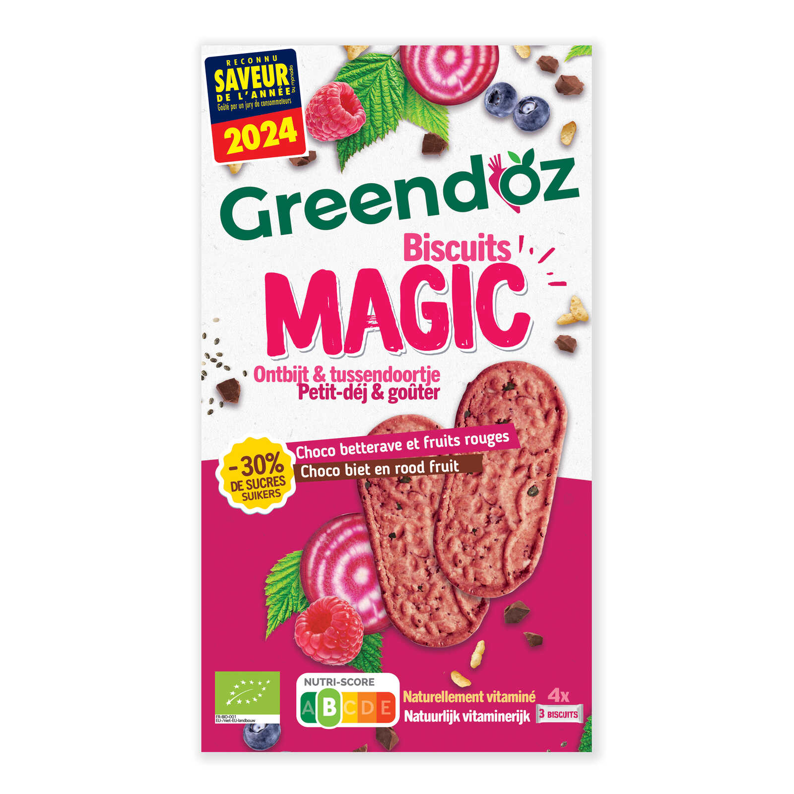 GreendOz | Ontbijtkoekjes | Rode biet & rode vruchten | 170 gr | Delhaize