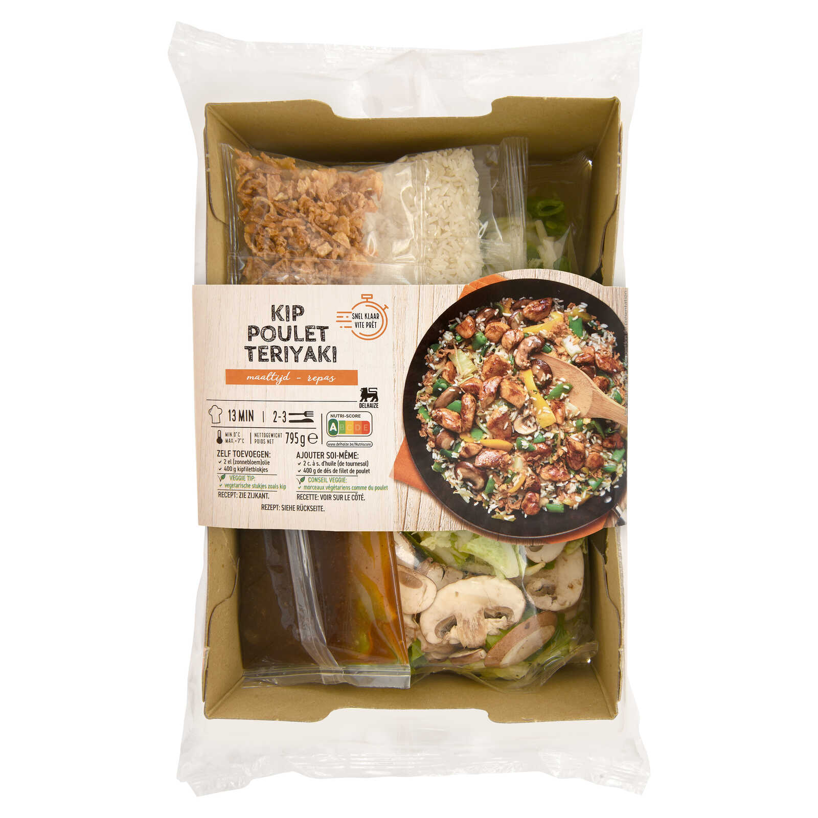 Delhaize | Boîte de repas | Pré-coupé | Poulet teriyak | 795 gr | Delhaize