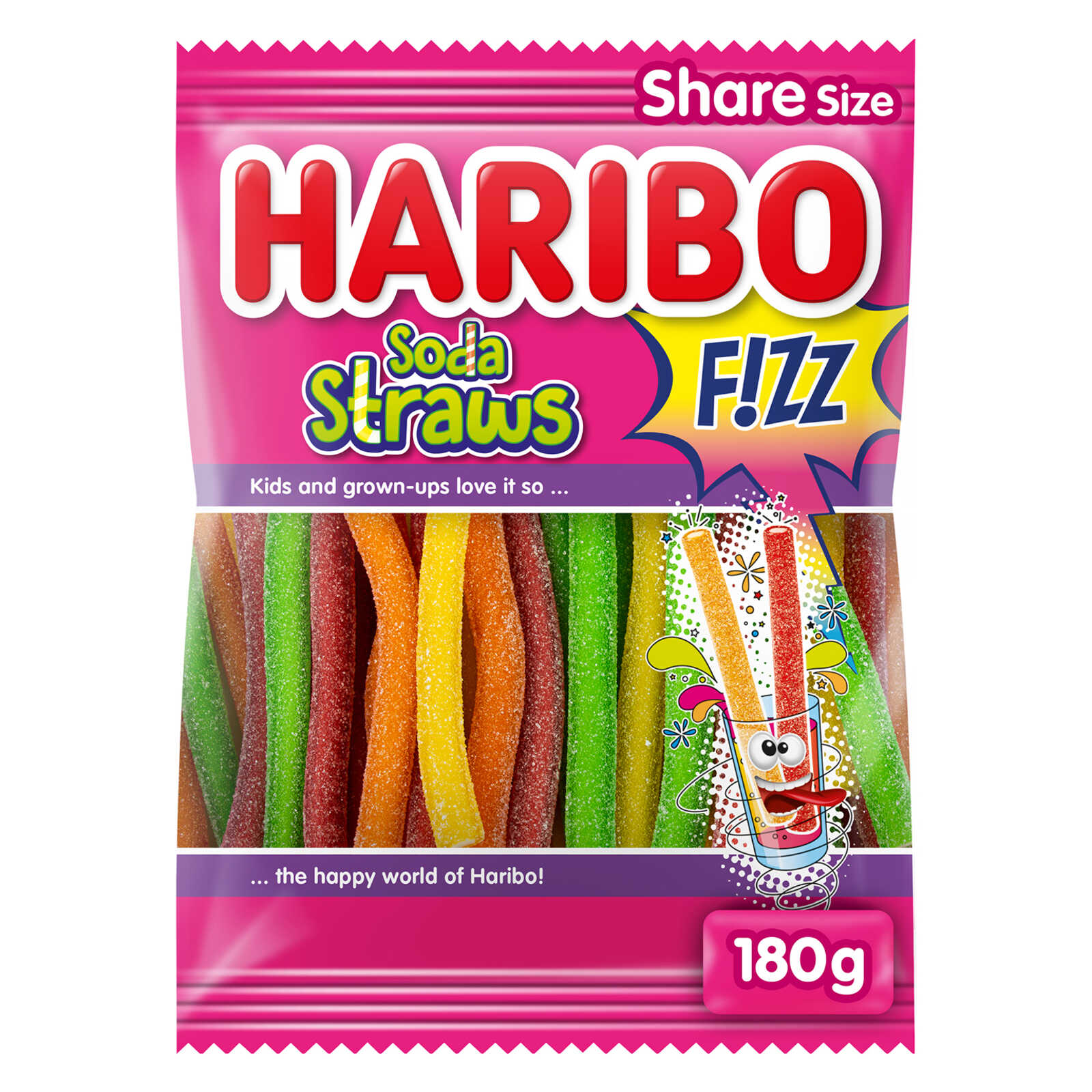 Haribo | Snoepjes | Aardbei | f!zz | 180 gr | Delhaize