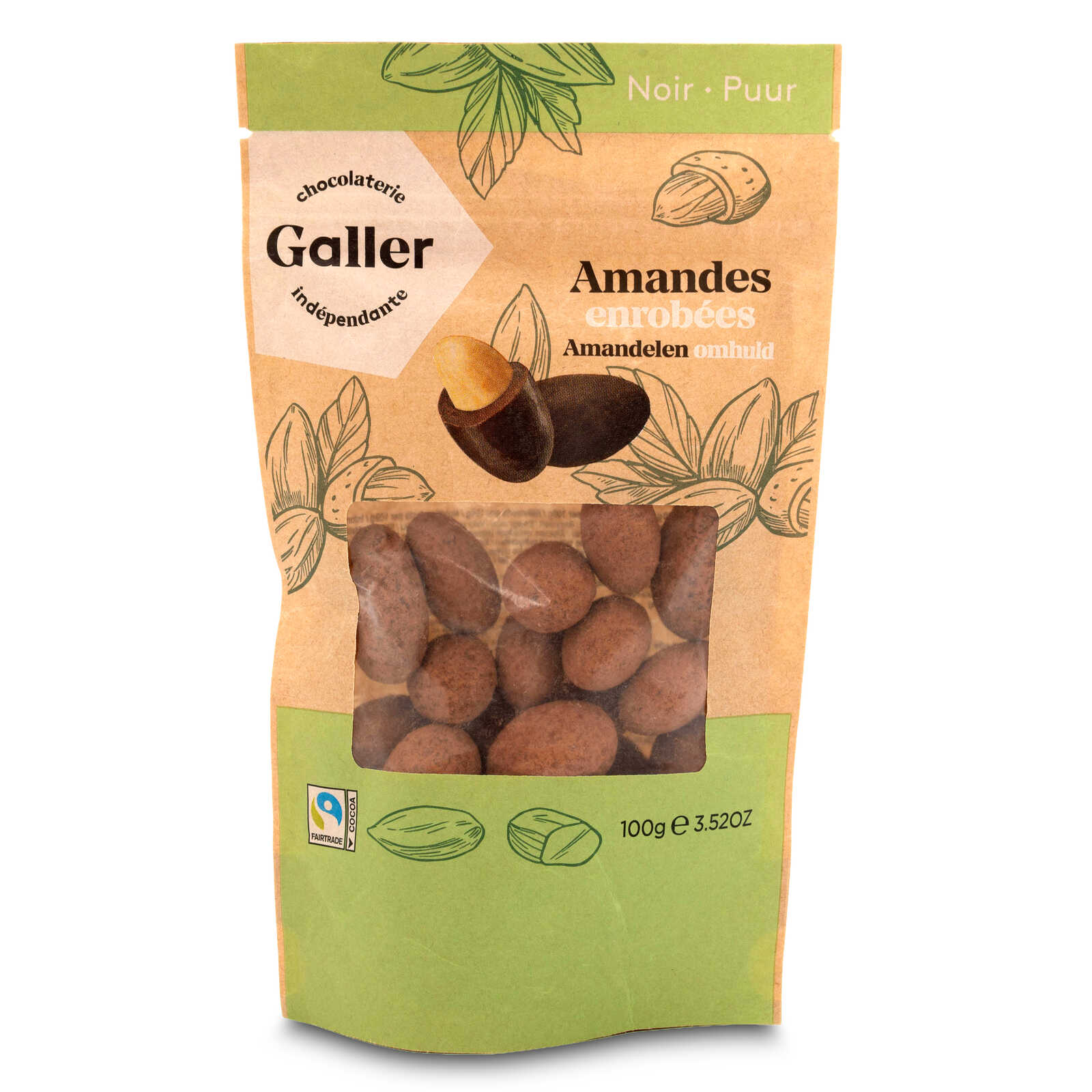 Galler | Amandelen | Puur chocolade | 100 gr | Delhaize