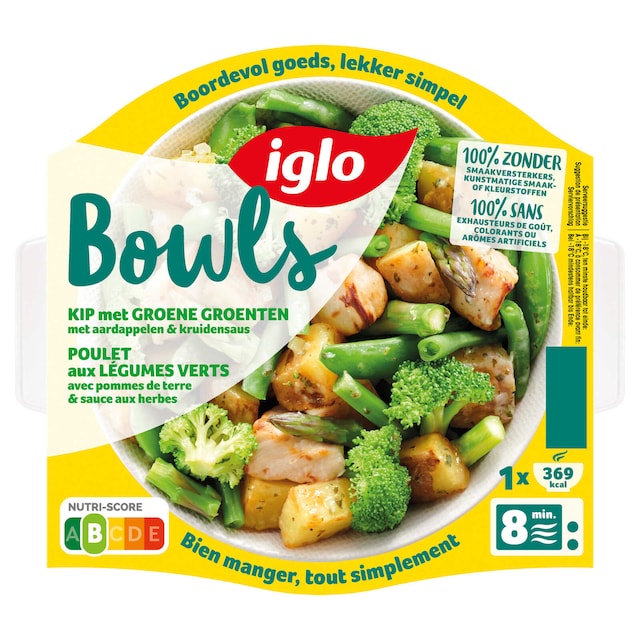 Iglo | Bowls | Poulet | Aux légumes verts | 400 gr | Delhaize
