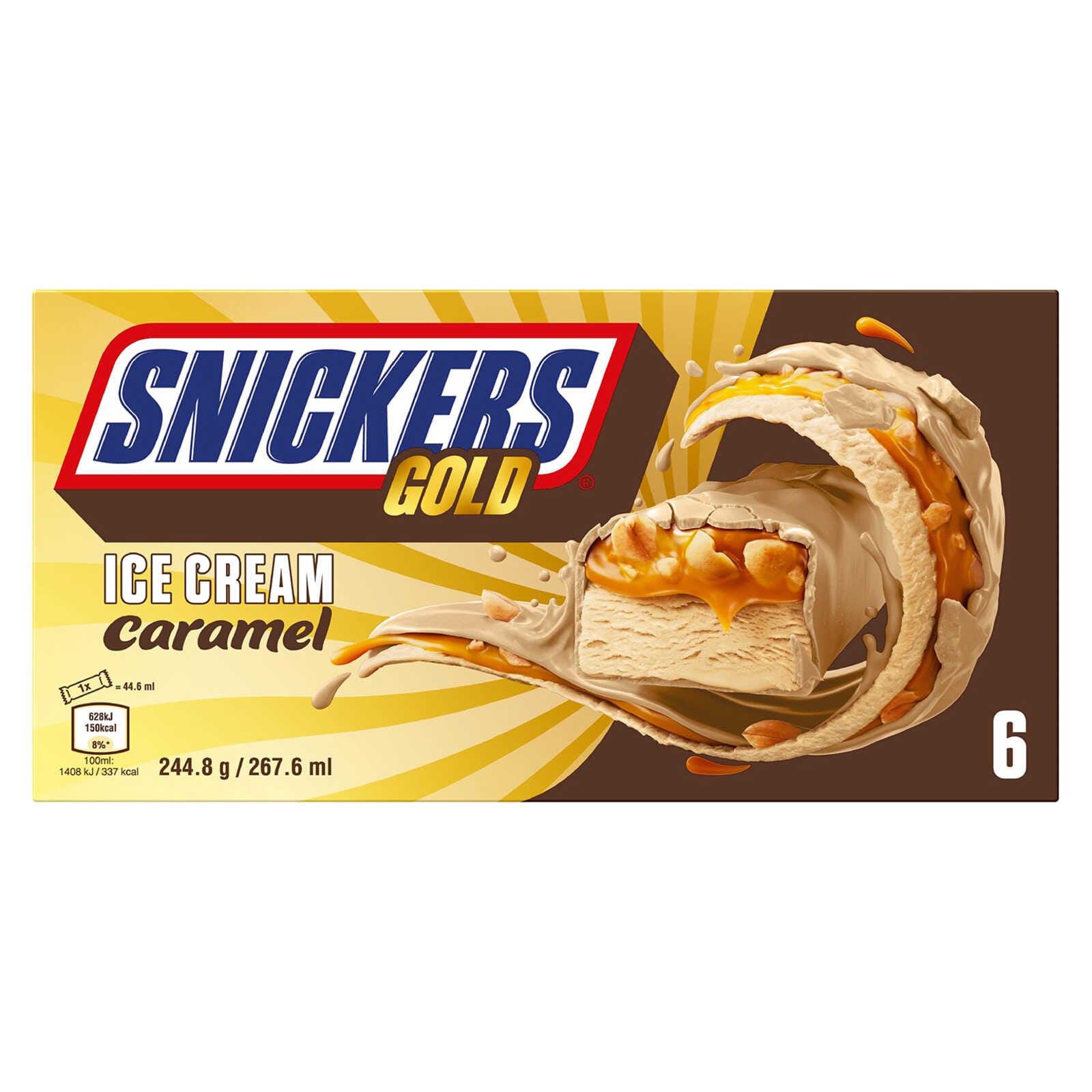 Snickers | Gold | Ice bar | Caramel | 6 x 40,8 gr | Delhaize