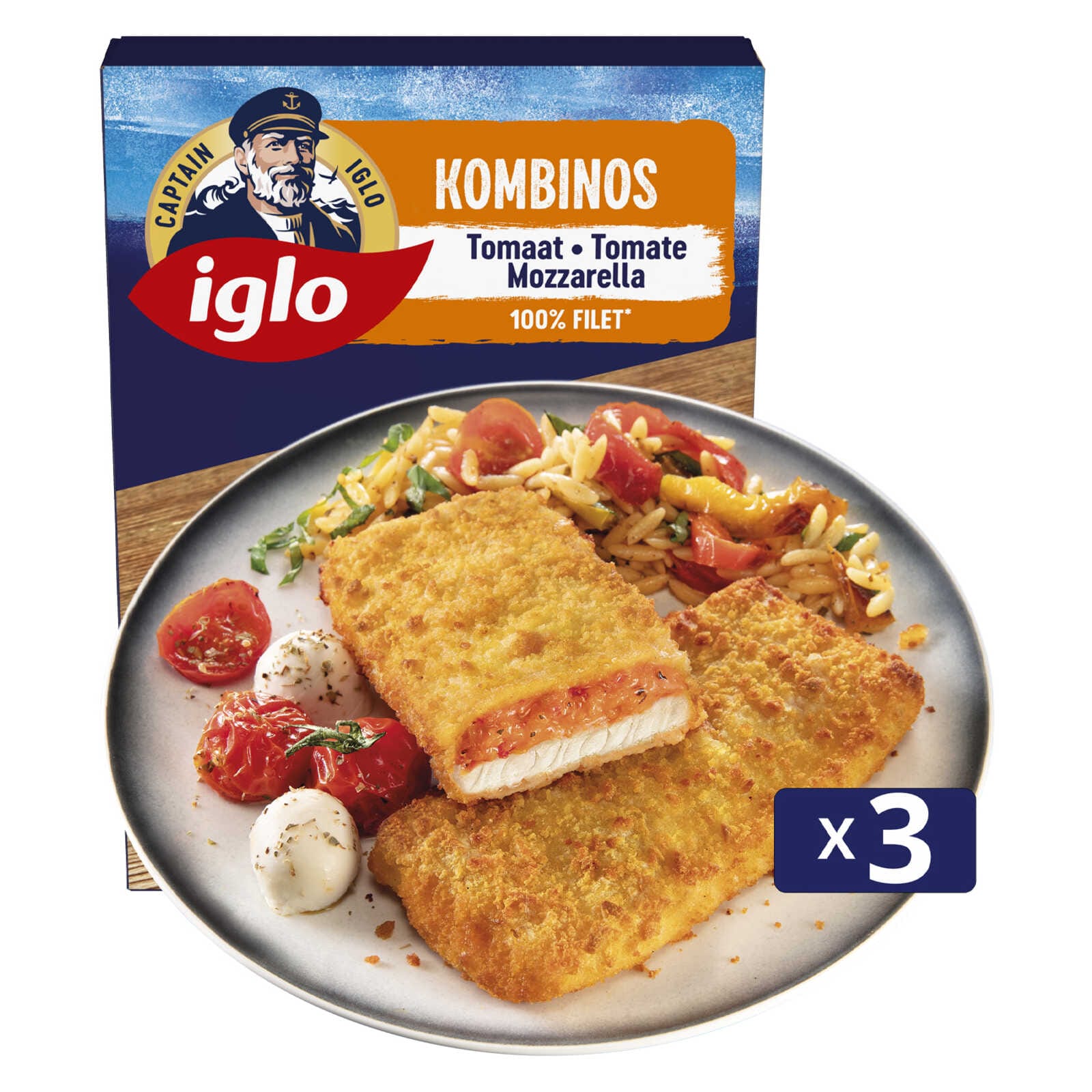 Iglo | Kombinos | Tomate | Mozzarella | 3 pièces | 300 gr | Delhaize