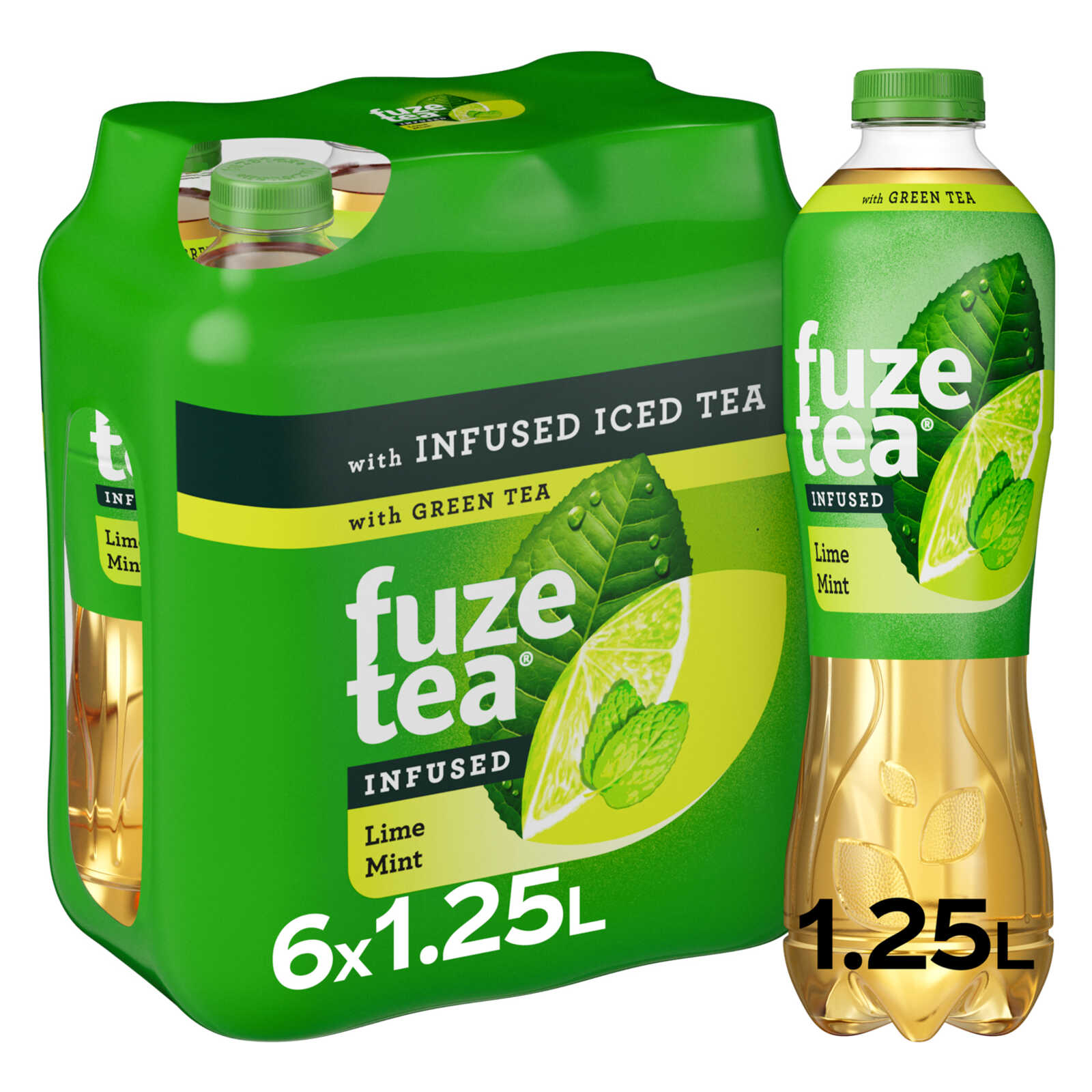 Fuze Tea | Groene thee | Lime Mint | PET | 6 x 1,25 l | Delhaize