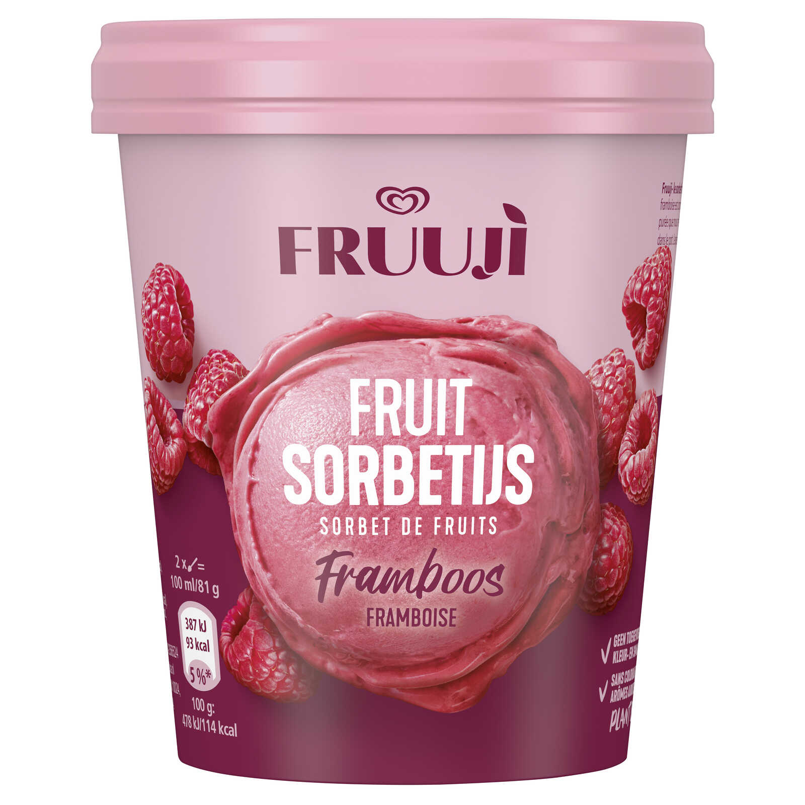 Fruuji | Framboise | Sorbet | Glace | 44 cl | Delhaize