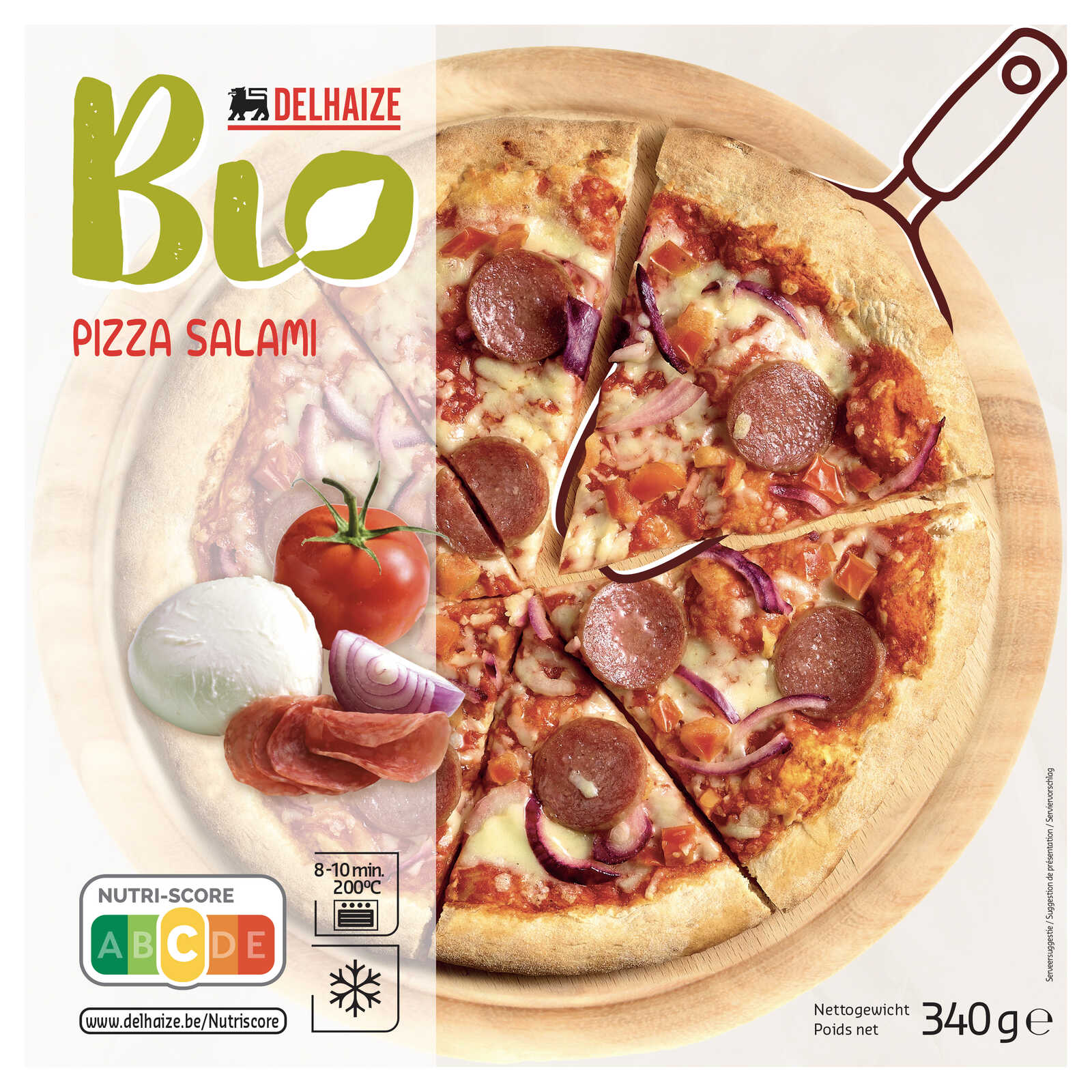 Delhaize | Bio | Pizza | Salami | Bio | 340 gr | Delhaize
