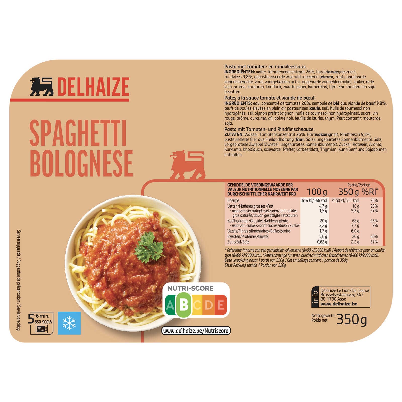 Delhaize | Spaghetti | Bolognaise | 350 gr | Delhaize