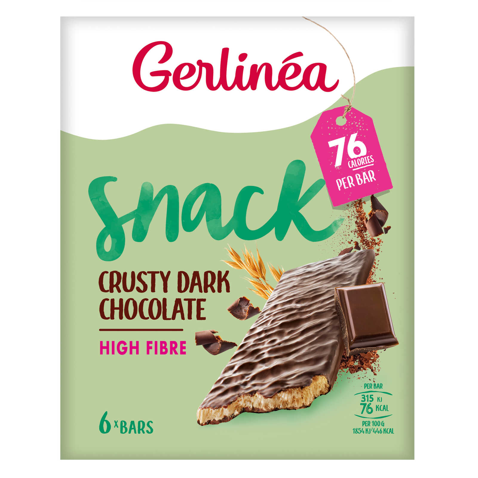 Gerlinéa | Crusty snack | Chocolat noir | 102 gr | Delhaize