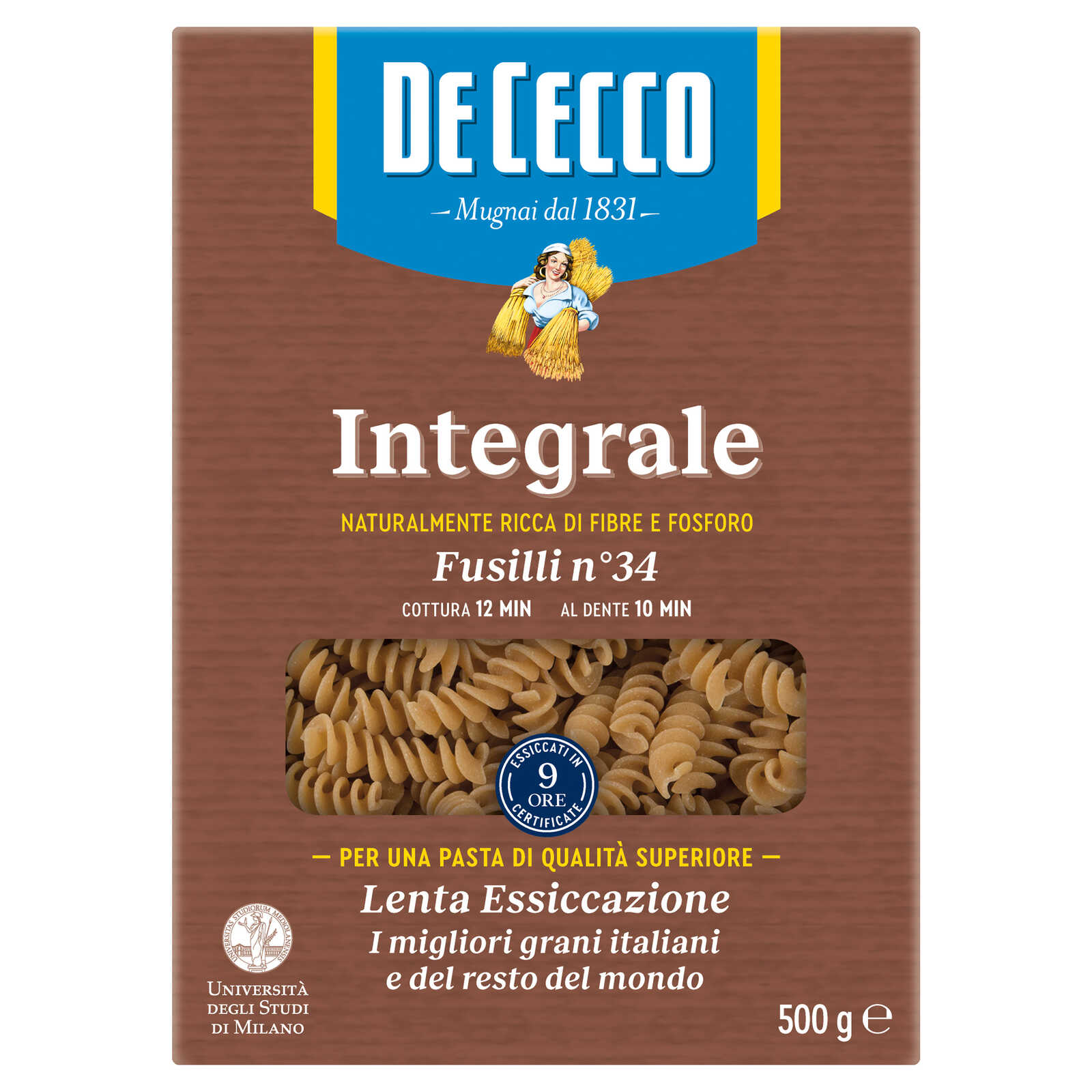 De Cecco | Pasta | Fusilli | Volkoren | 500 gr | Delhaize
