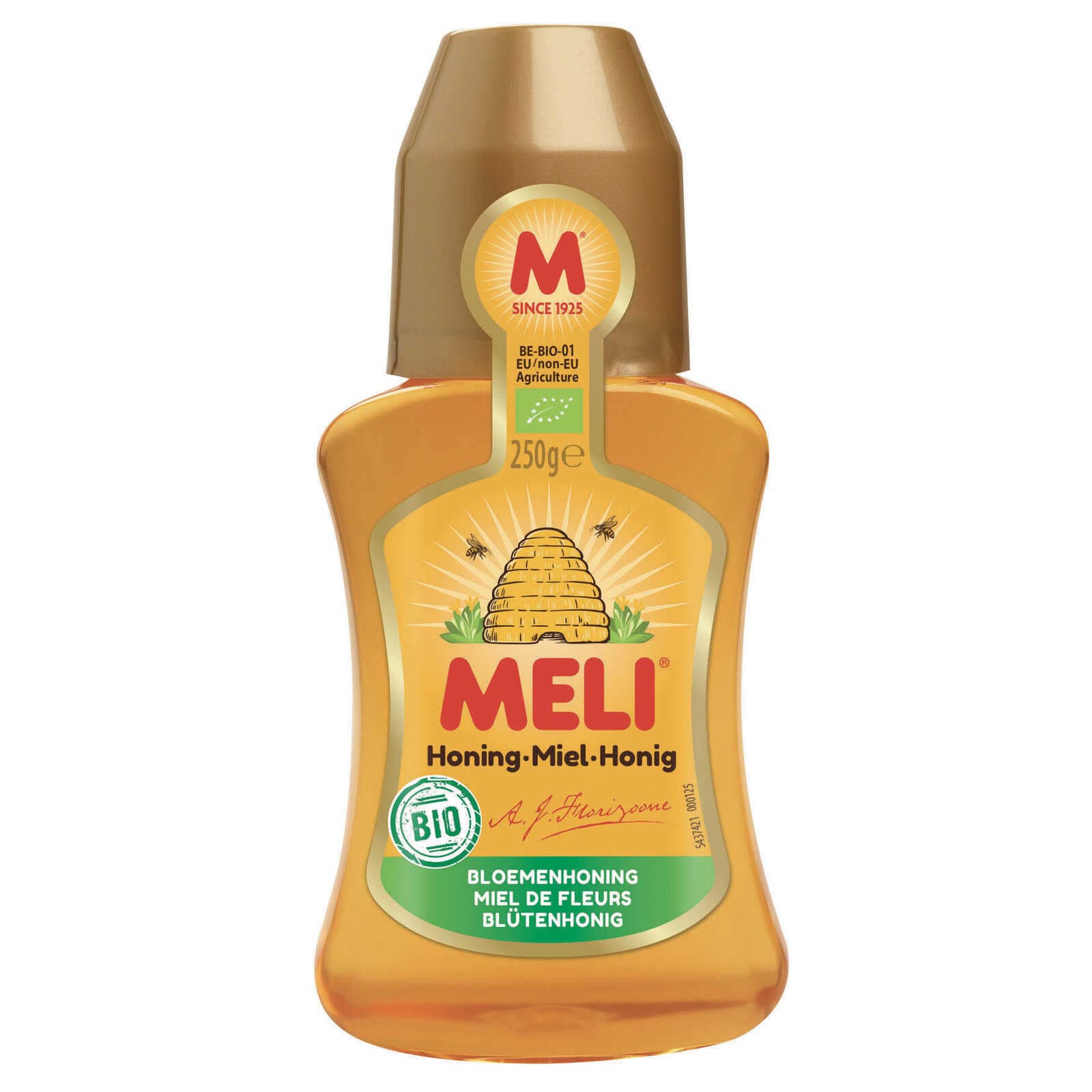 Meli | Honing | Vloeibaar | Knijpfles | Bio | 250 gr | Delhaize