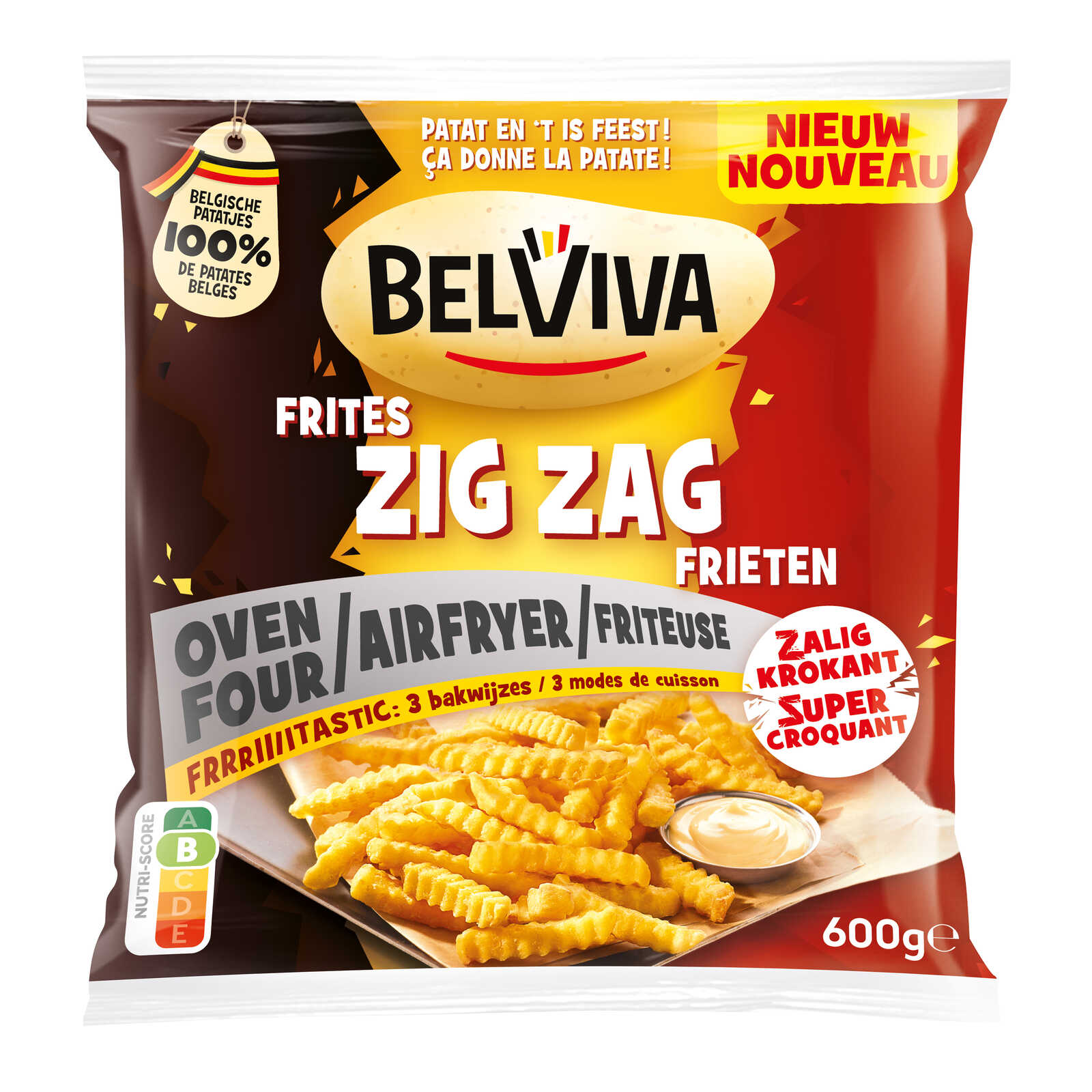 Belviva | Zigzag | Frites | 600 gr | Delhaize