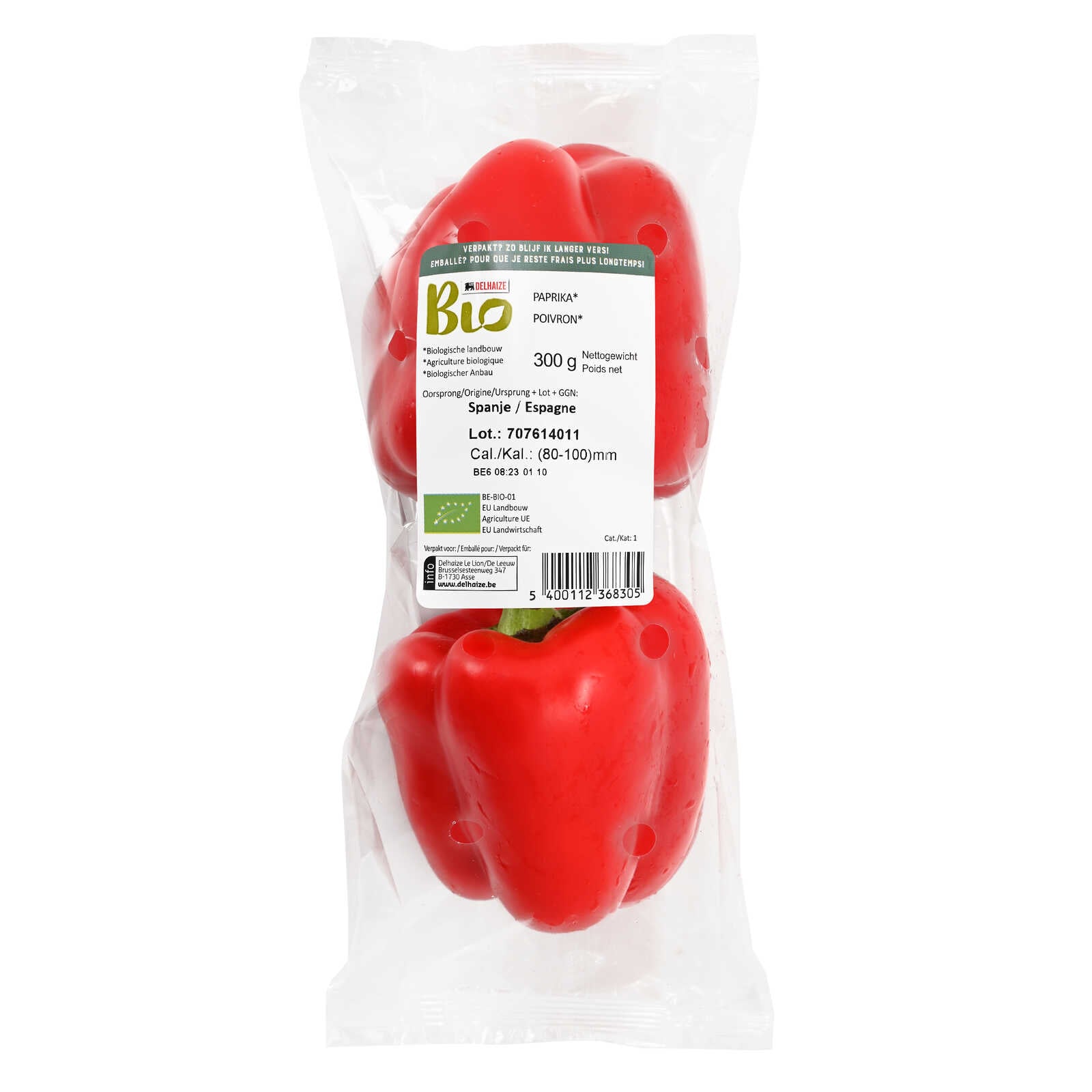 Delhaize | Bio | Poivrons | Couleur variable | Bio | 330 gr | Delhaize