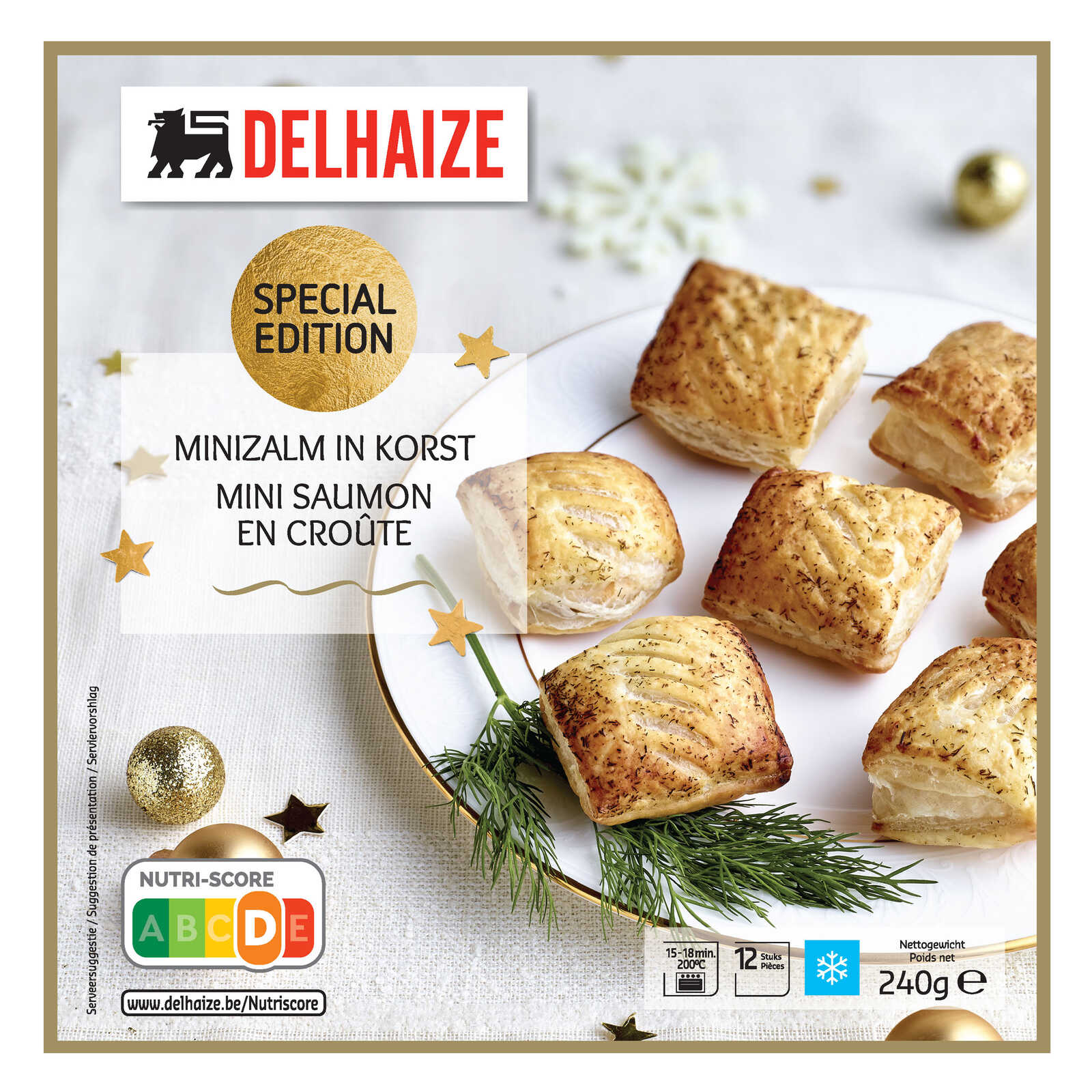 Delhaize | Mini apéro | Saumon en croute | 12 x 20 gr | Delhaize