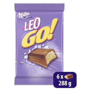 Milka | Léo | Koekjes | LEO GO | Chocolade | 6 Repen | 6 x 48 gr | Delhaize