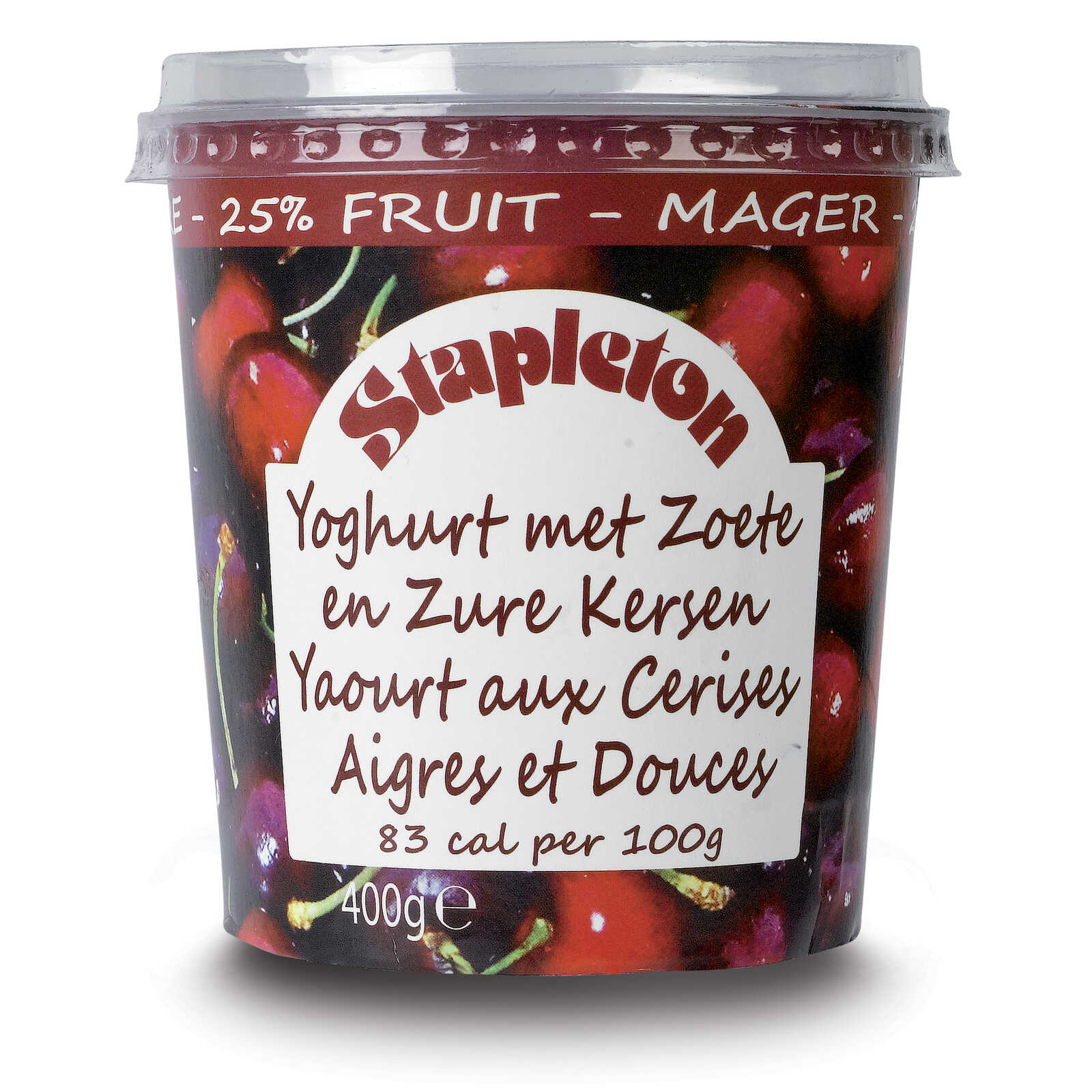 Stapleton | Yaourt | Maigre | Cerises aigres & douces | 400 gr | Delhaize