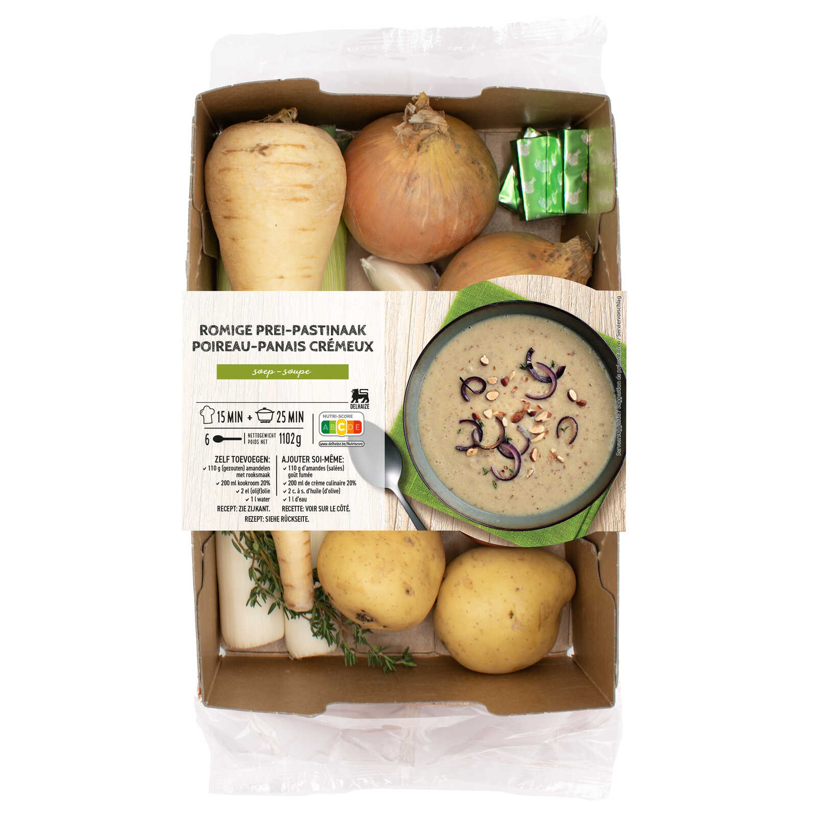 Delhaize | Maaltijdbox | Soep | Prei | Pastinaak | 1,102 kg | Delhaize
