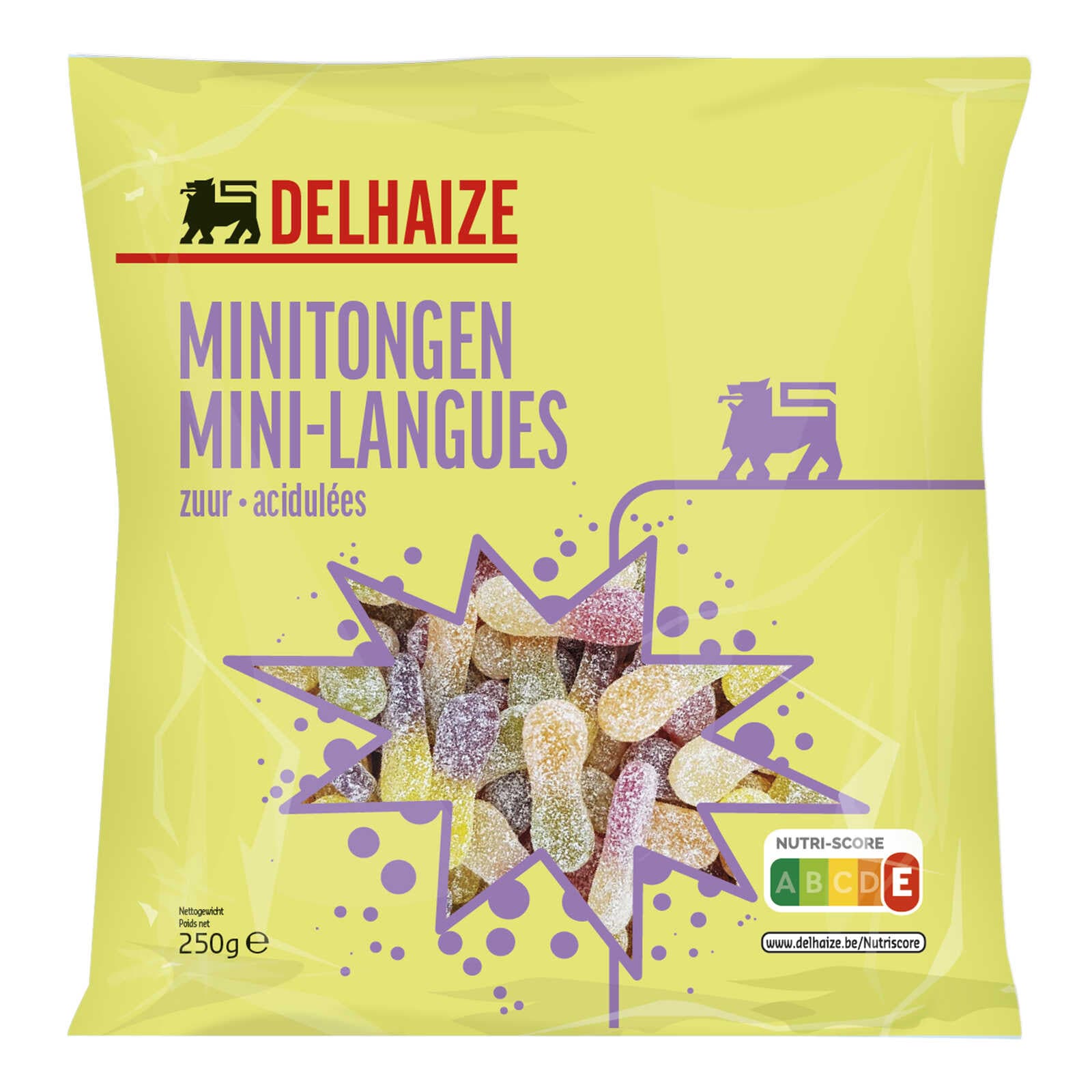 Delhaize | Bonbons | Langue | Acidulé | 250 gr | Delhaize