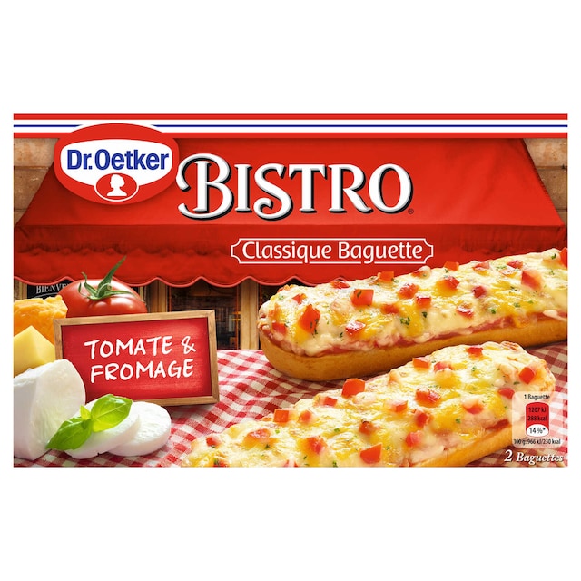 Dr. oetker | Bistro Baguette | Baguette | Tomate | Fromage | 250 gr ...