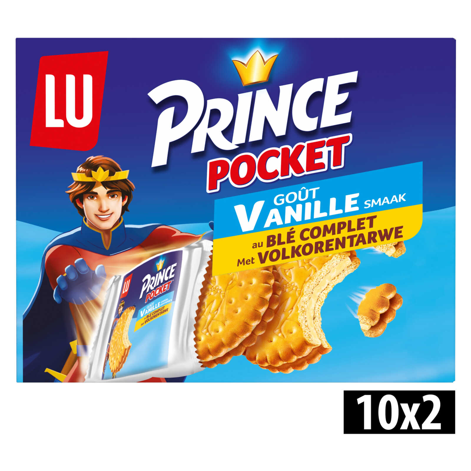 LU | Prince | Koekjes | Pocket | Vanille | 10 x 2 stuks | 10 x 40 gr ...