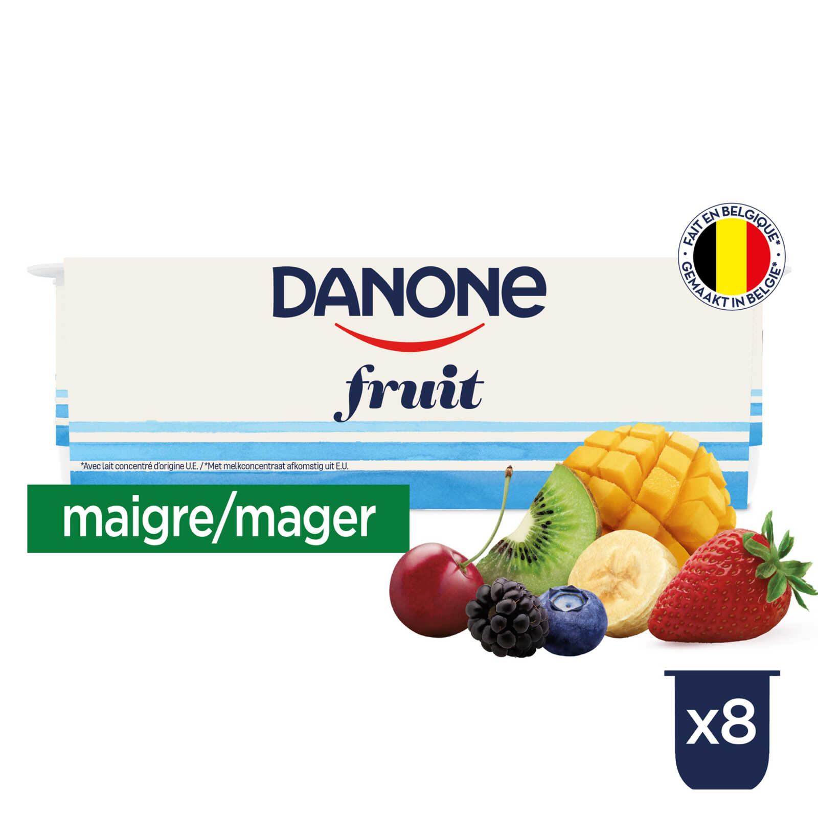Danone | Yoghurt | Fruit | Mix | Mager | Family | 8 x 125 gr | Delhaize