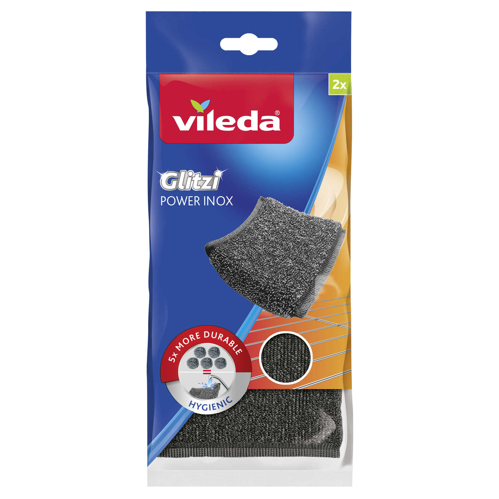 Vileda | Schuurspons | Glitzi | Power inox | 2 st | Delhaize