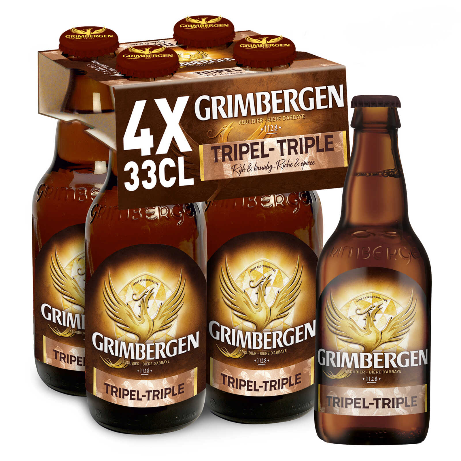 Grimbergen | Abdijbier | Tripel | 9% ALC. | Fles | 4 x 33 cl | Delhaize