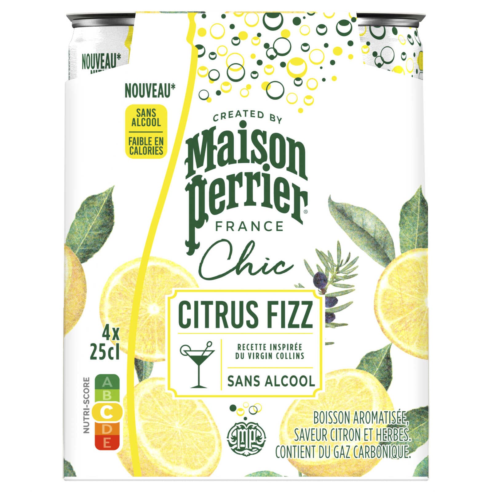 Maison Perrier | Chic | Citrus Fizz | limonades | 4 x 25 cl | Delhaize
