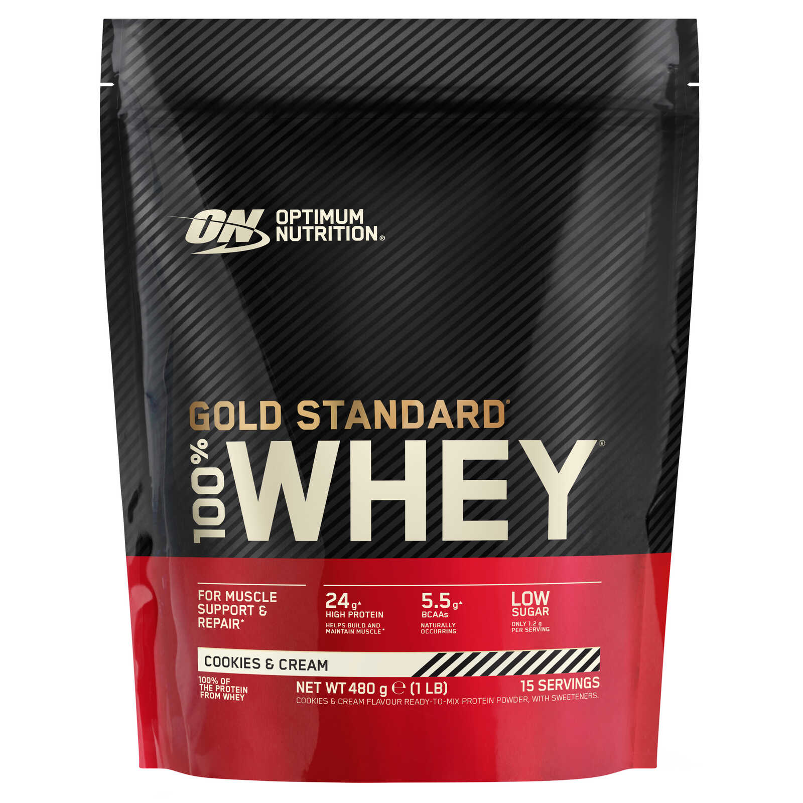 Optimum Nutrition | Proteines | Whey | Cookie & Cream | 480 gr | Delhaize