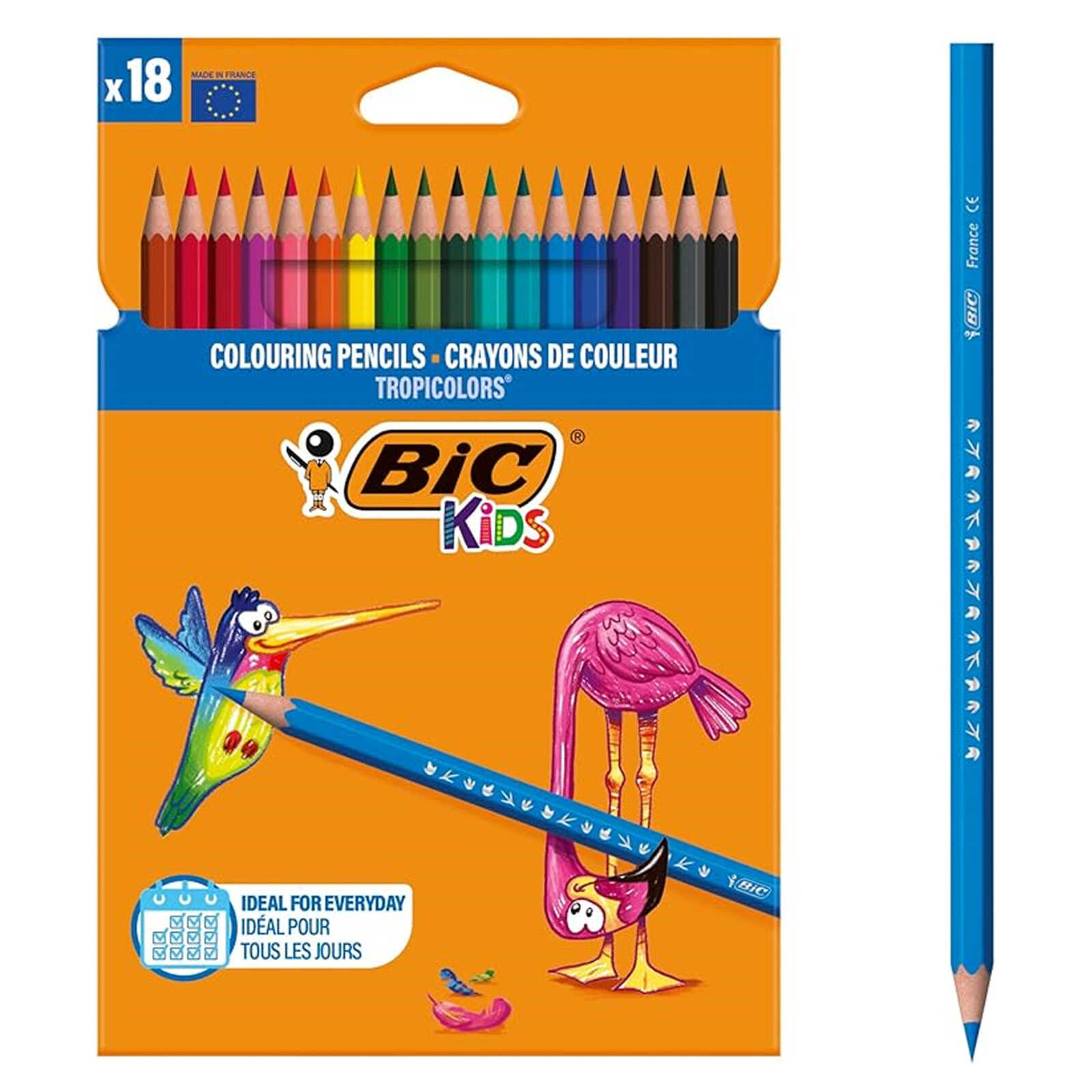 Bic | Kids | Crayons de couleur | Evolution stripes | 18 pc | Delhaize