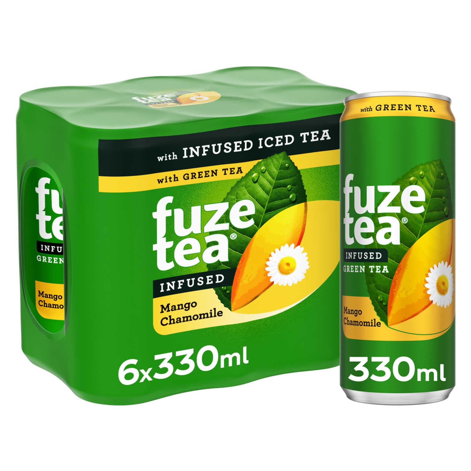 Fuze Tea | Green Tea | Thé vert | Mango Chamomille | Canette | 6 x 33 ...